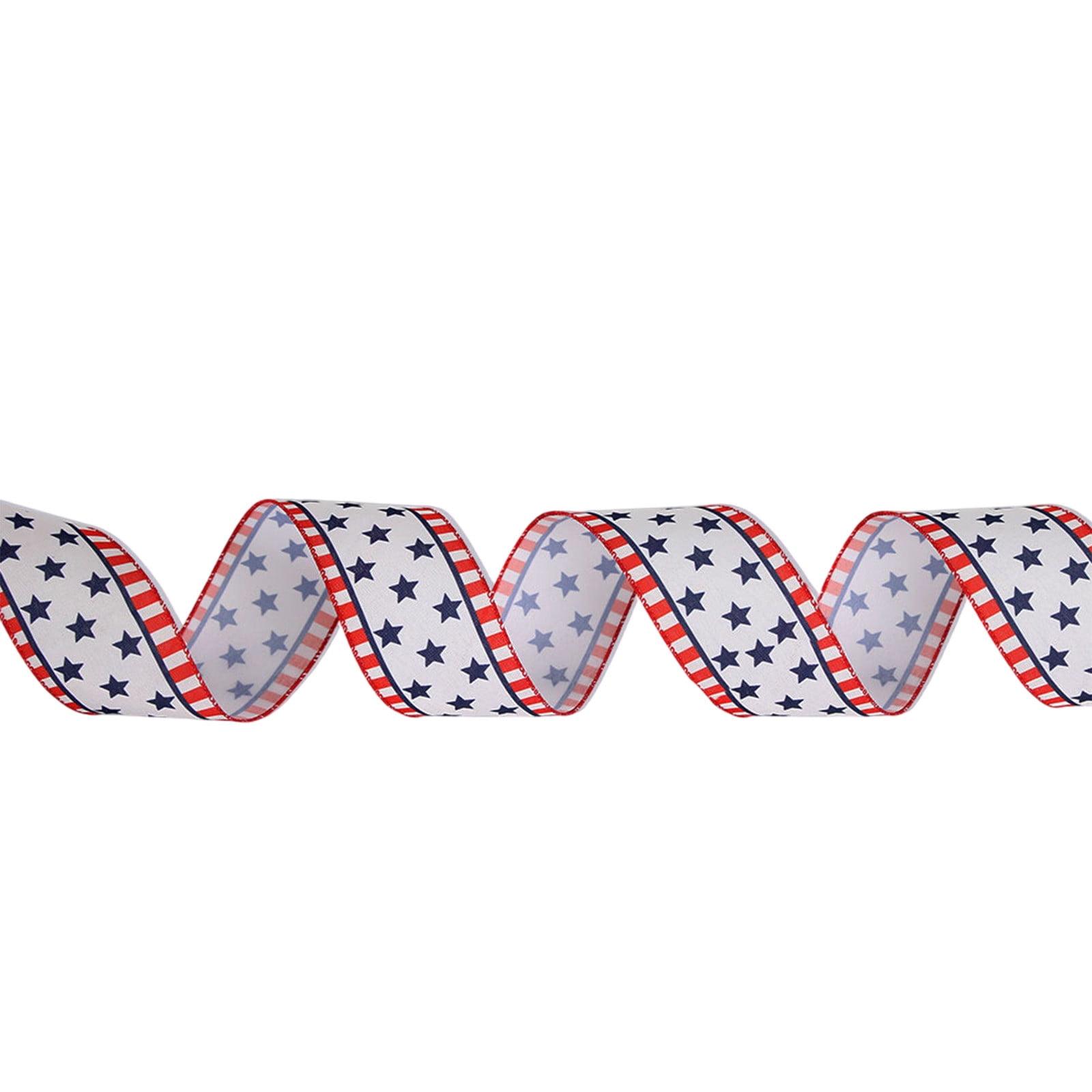 Darzheoy Patriotic Wired Edge Ribbon Stars and Stripes Ribbons Red ...