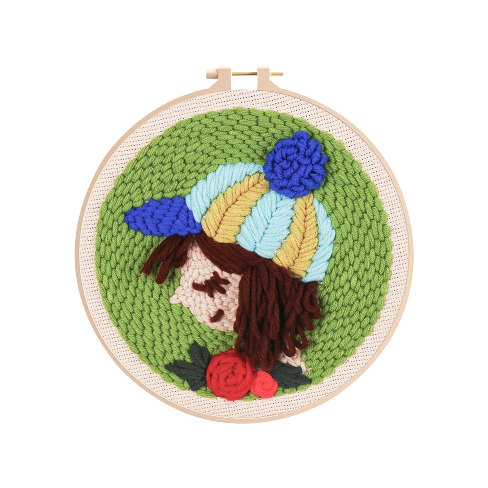 Darzheoy Punch Needle Kits Adults Beginner DIY Cute Cartoon Girl 8 inch ...