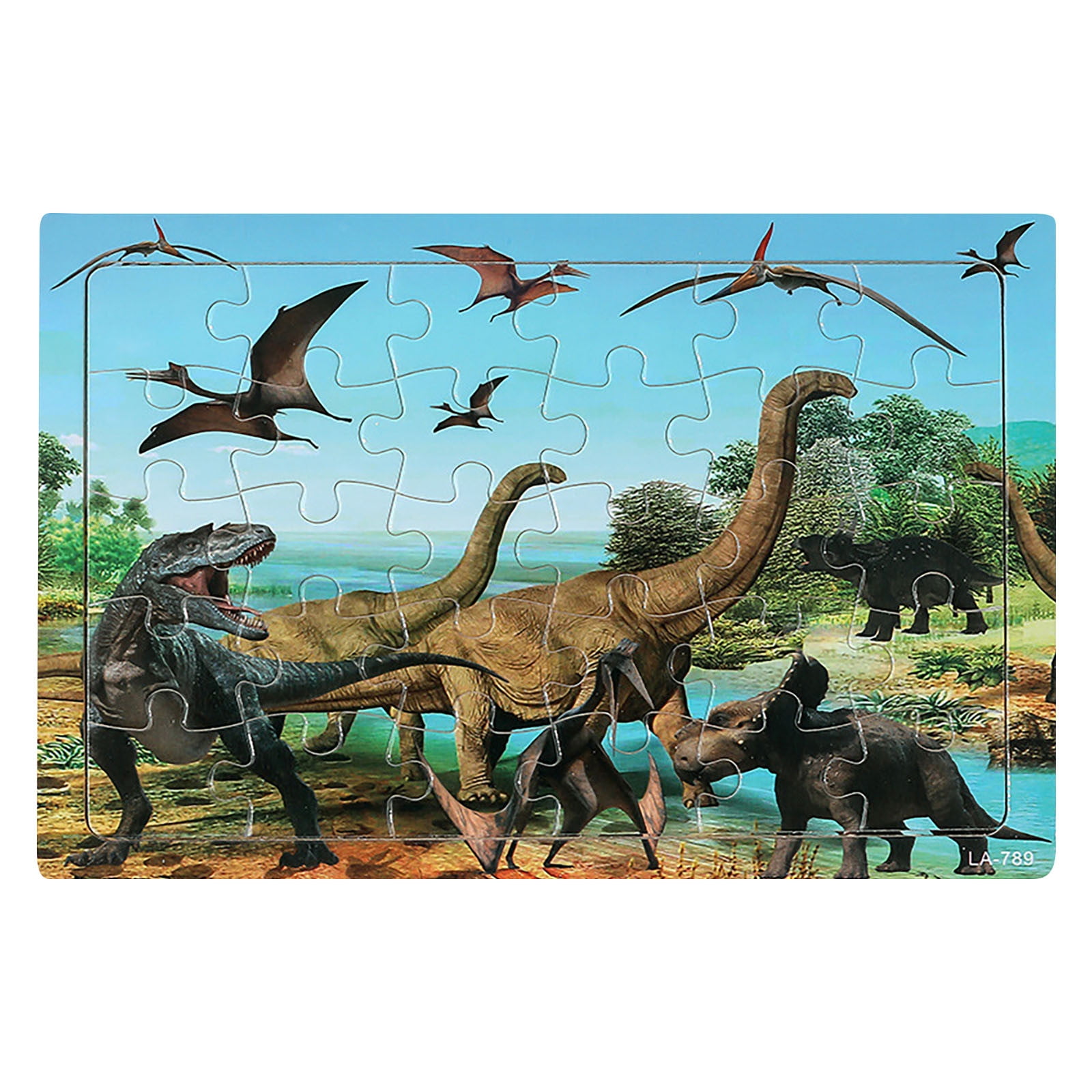Darzheoy Puzzles for Kids Ages 3-5, 30 Piece Dinosaur Wooden Puzzles ...