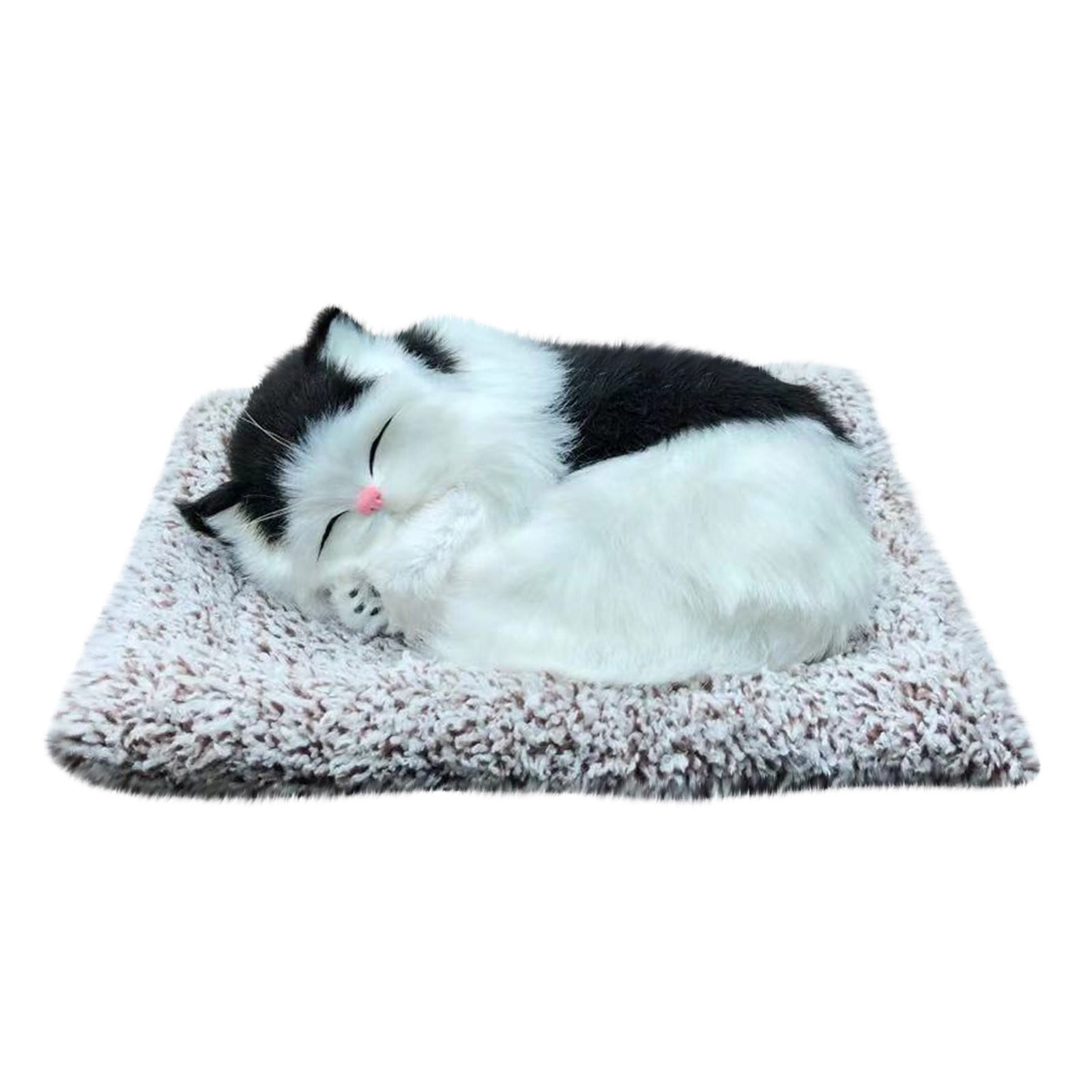 Elainilye Realistic Sleeping Cat Doll Toy, Mini Kitten in Pet Pad with ...