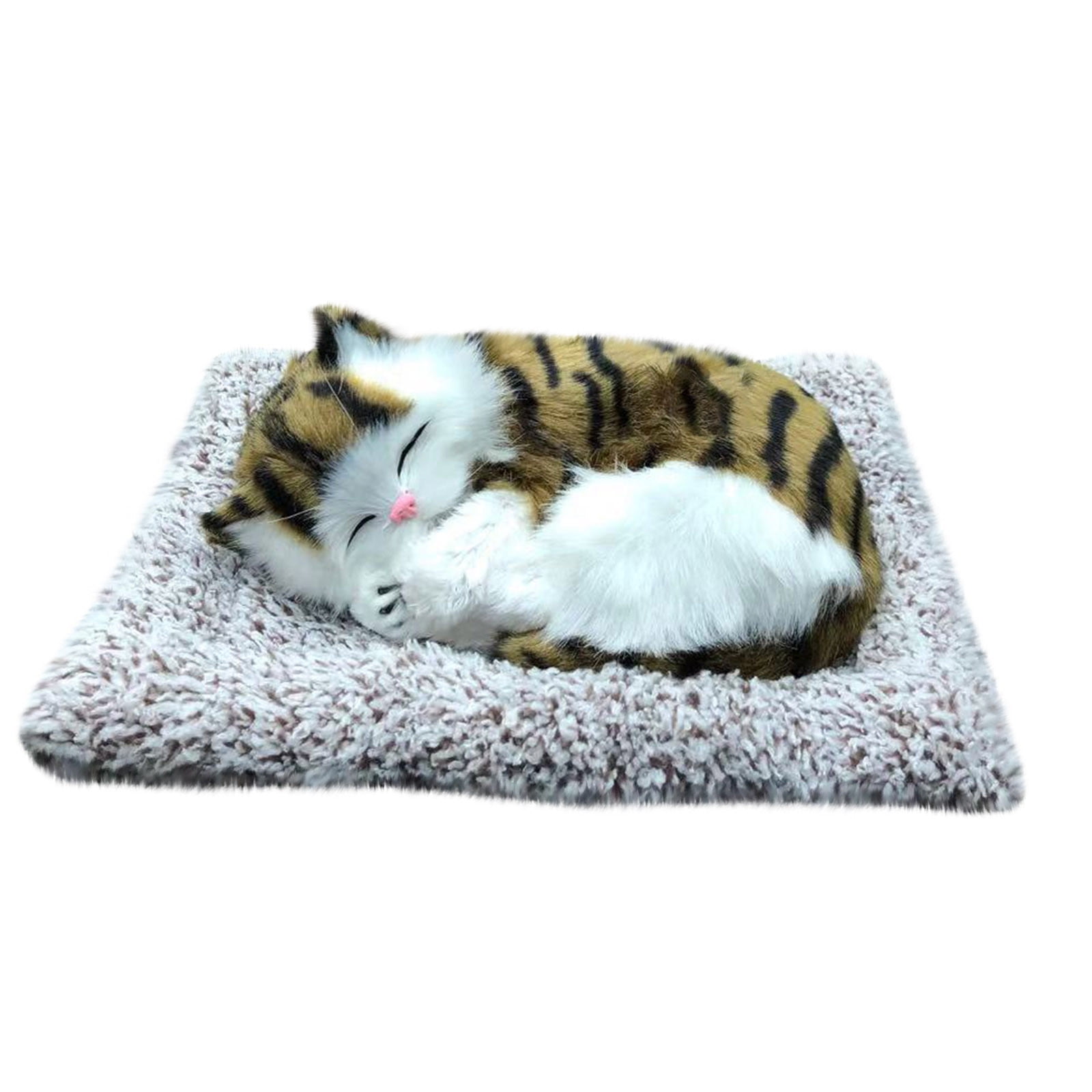 Elainilye Realistic Sleeping Cat Doll Toy, Mini Kitten in Pet Pad with ...