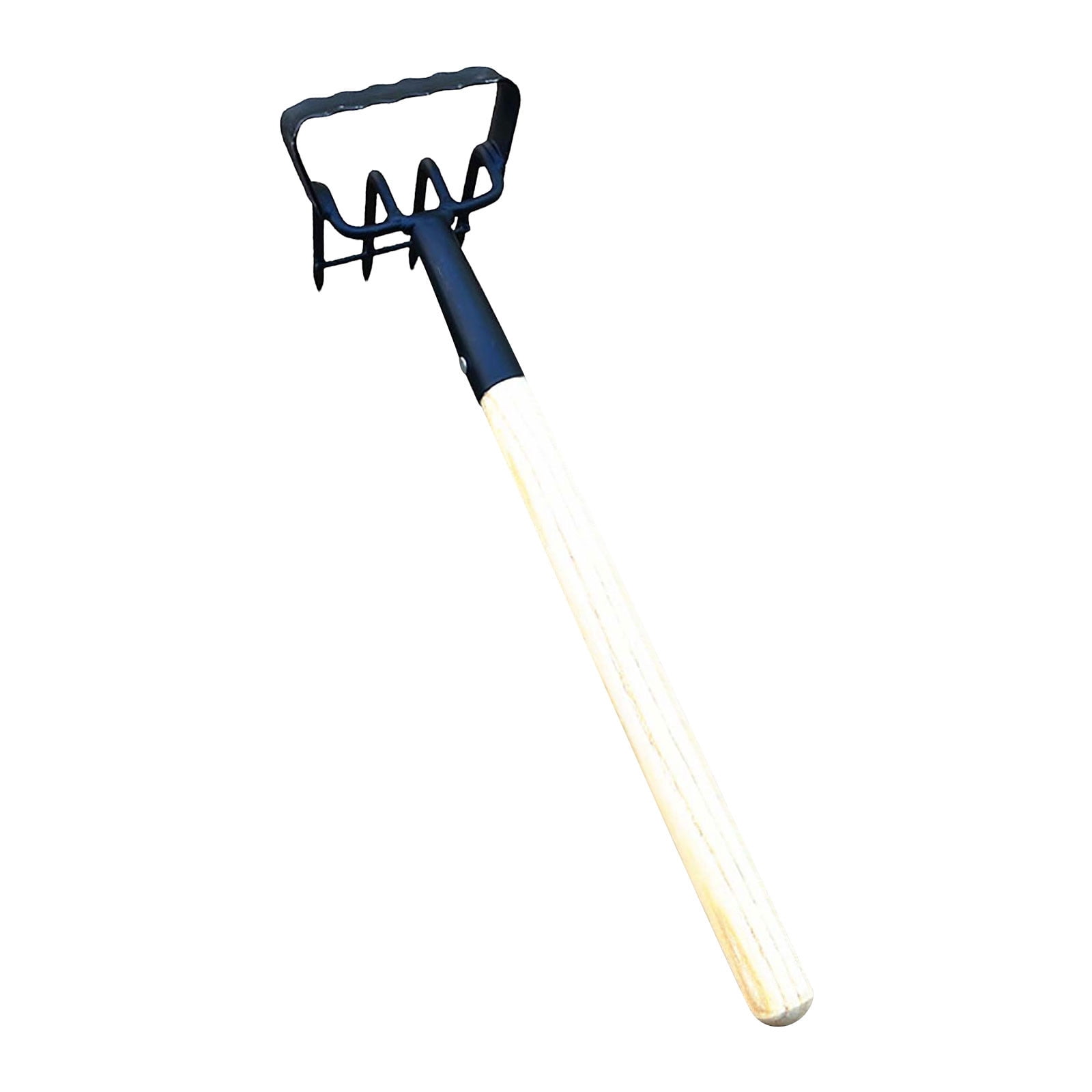 Darzheoy Small Hand Garden Rake with Wood Handle, High Carbon Steel ...