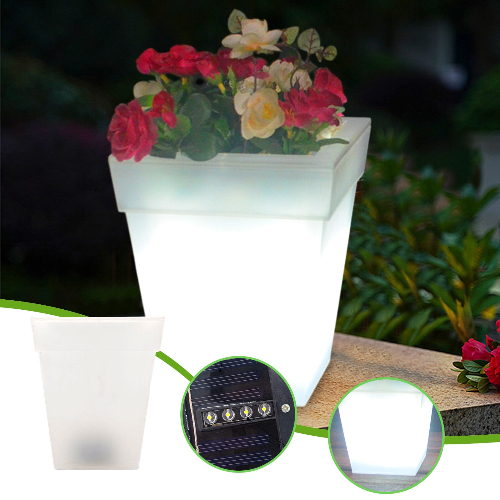 Darzheoy Solar Garden Lights, Solar Flower Pots, Can Put Green Plants ...