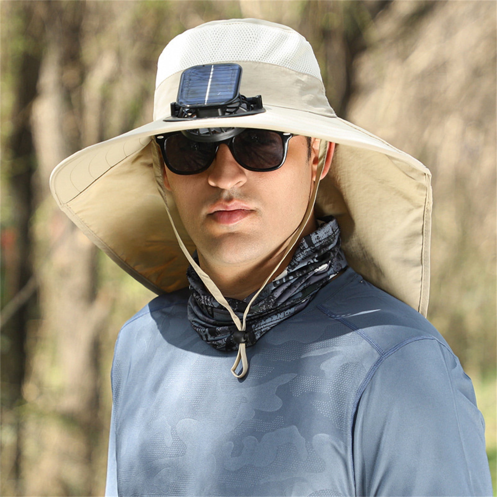 Darzheoy Solar & USB Rechargeable Cooler Hat, UPF 50+ Fishing Cap with ...