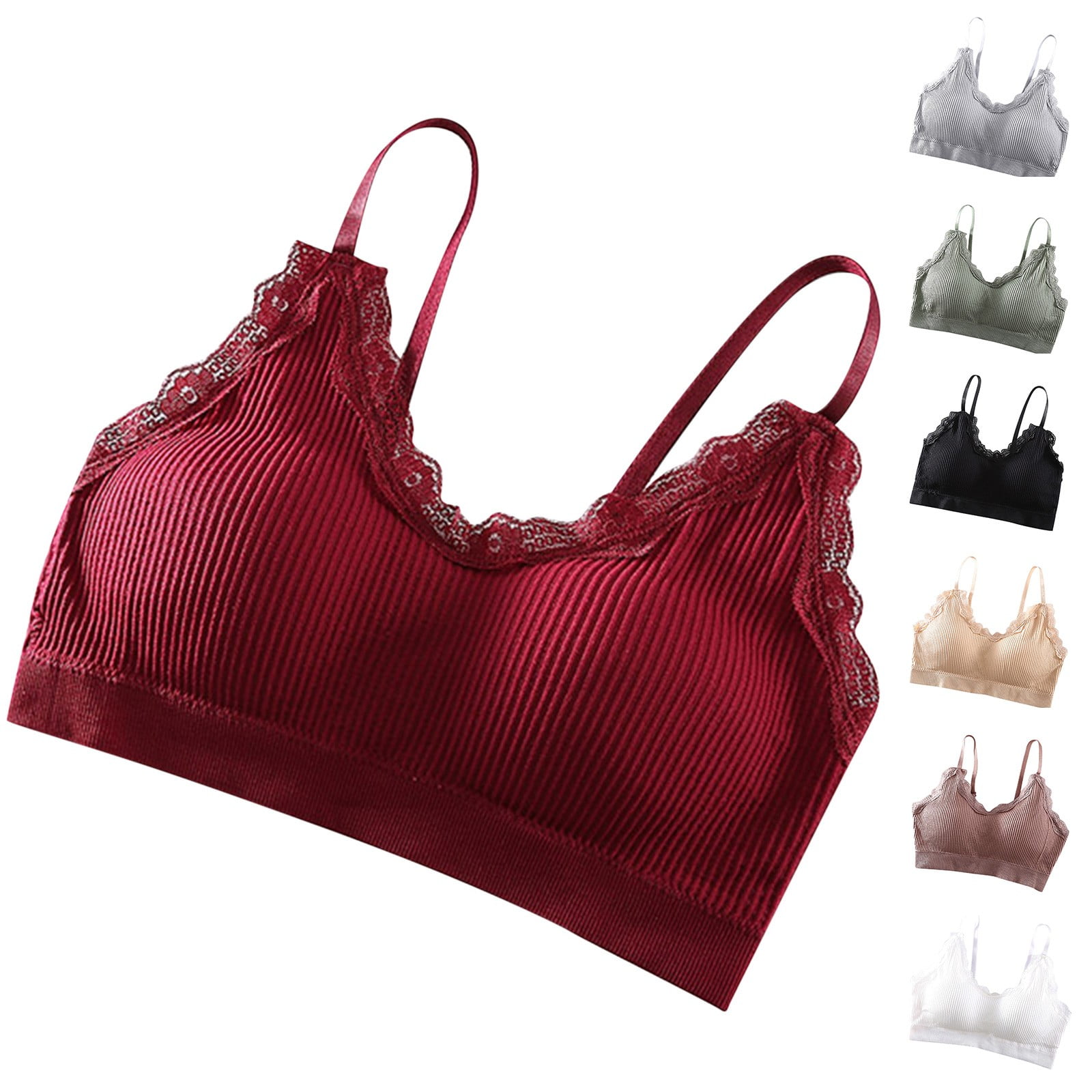 Darzheoy Sports Bras for Women Lace Sexy Lace Edge Everyday Bras Paded ...