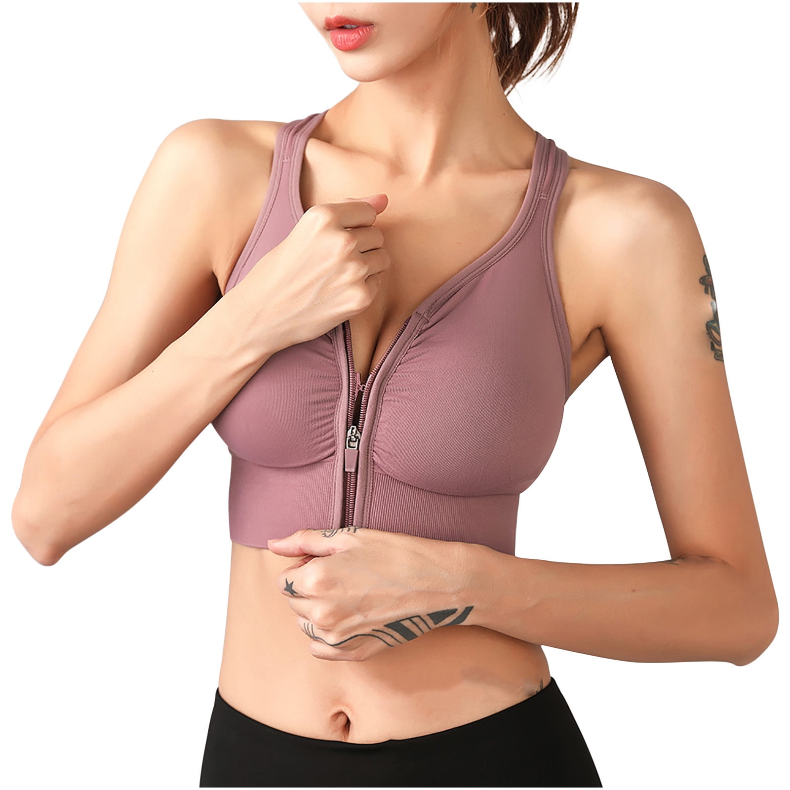 Darzheoy Sports Bras for Women Yoga Solid Sleeveless Cold Shoulder Casual Tanks Blouse Tops ...