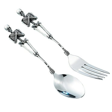 SENIURIS Skeleton Silverware Set, Personality Skull Stainless Steel ...