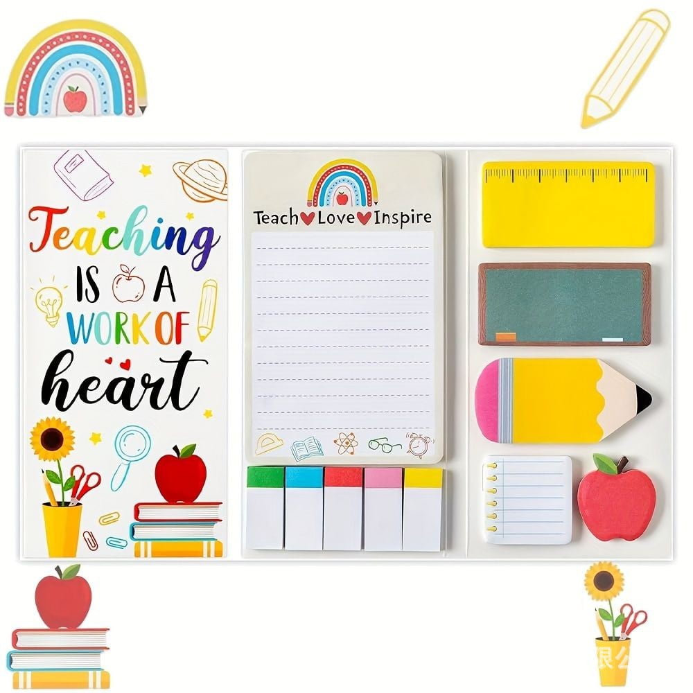Darzheoy Sticky Notes Set - Ruler Blackboard Pencil Self-Stick Note ...