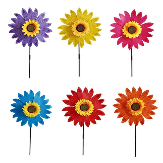 Darzheoy Sunflower Lawn Pinwheels Wind Large Windmill Pinwheel for ...