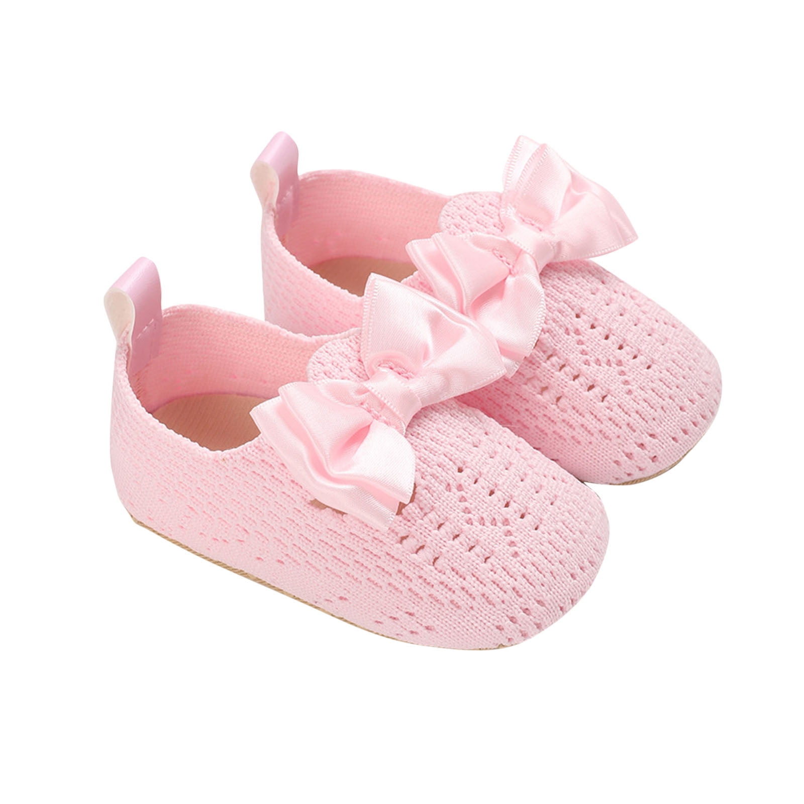 Darzheoy Toddler Baby Shoes Solid Color Non-Slip Cute Delicate Knit Bow ...