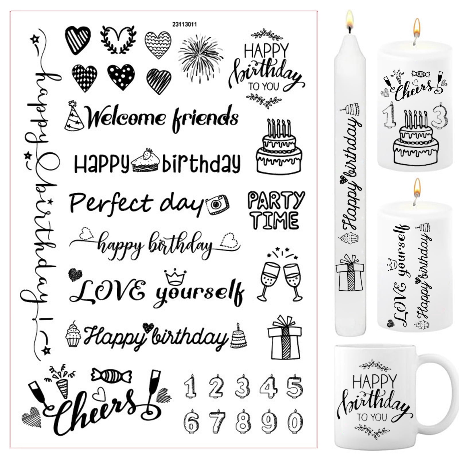 Darzheoy Valentine's Day Candle Stickers, Birthday Party Candle Water ...