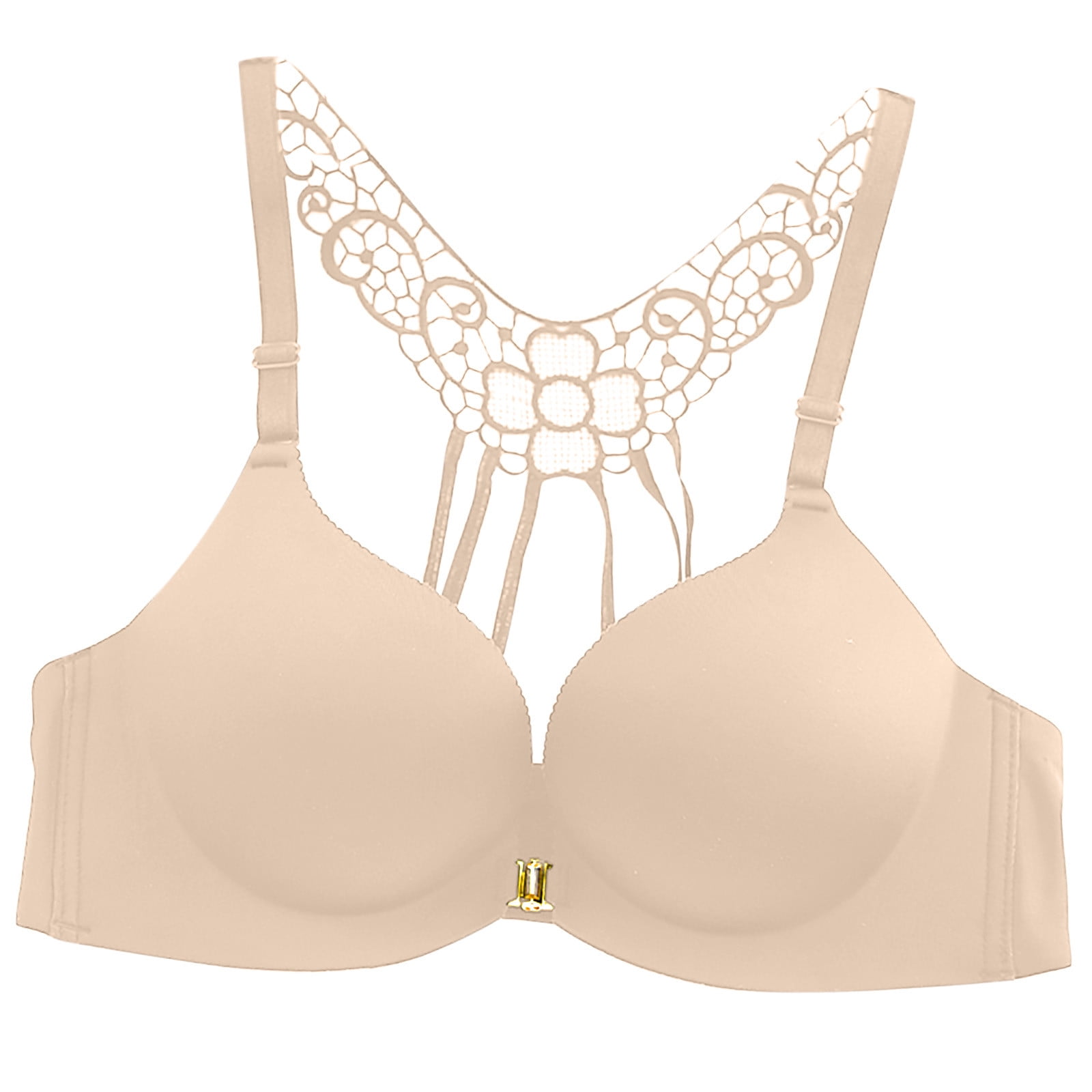 Darzheoy Women Sexy Leopard Print Beautiful Back Lace Bra Non-marking Bra Wire-Free Bra 40/90C ...