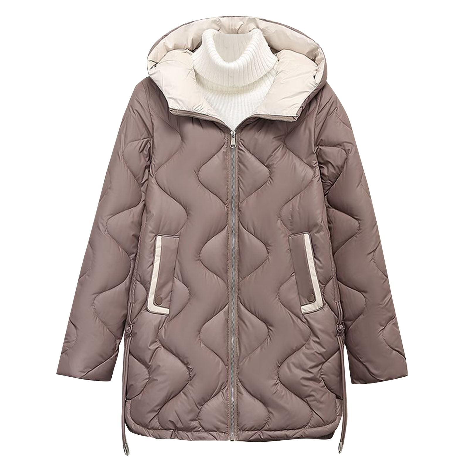 Darzheoy Women's Long Winter FauxFur Coat Puffer Warm Jacket with ...