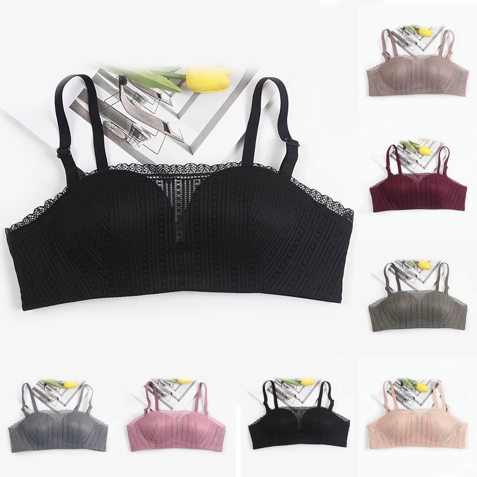 Darzheoy Women's Sexy Style Bra Slip Invisible Off Shoulder Lace ...