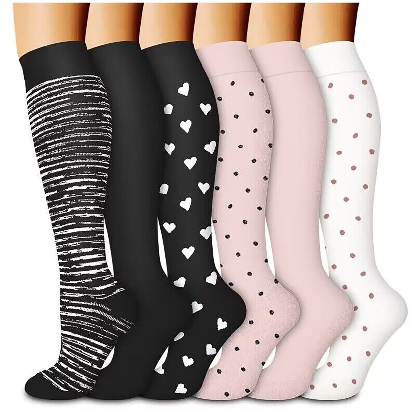 Darzheoy Women's Socks Winter Versatile Printed Thermal Over Knee Calf ...