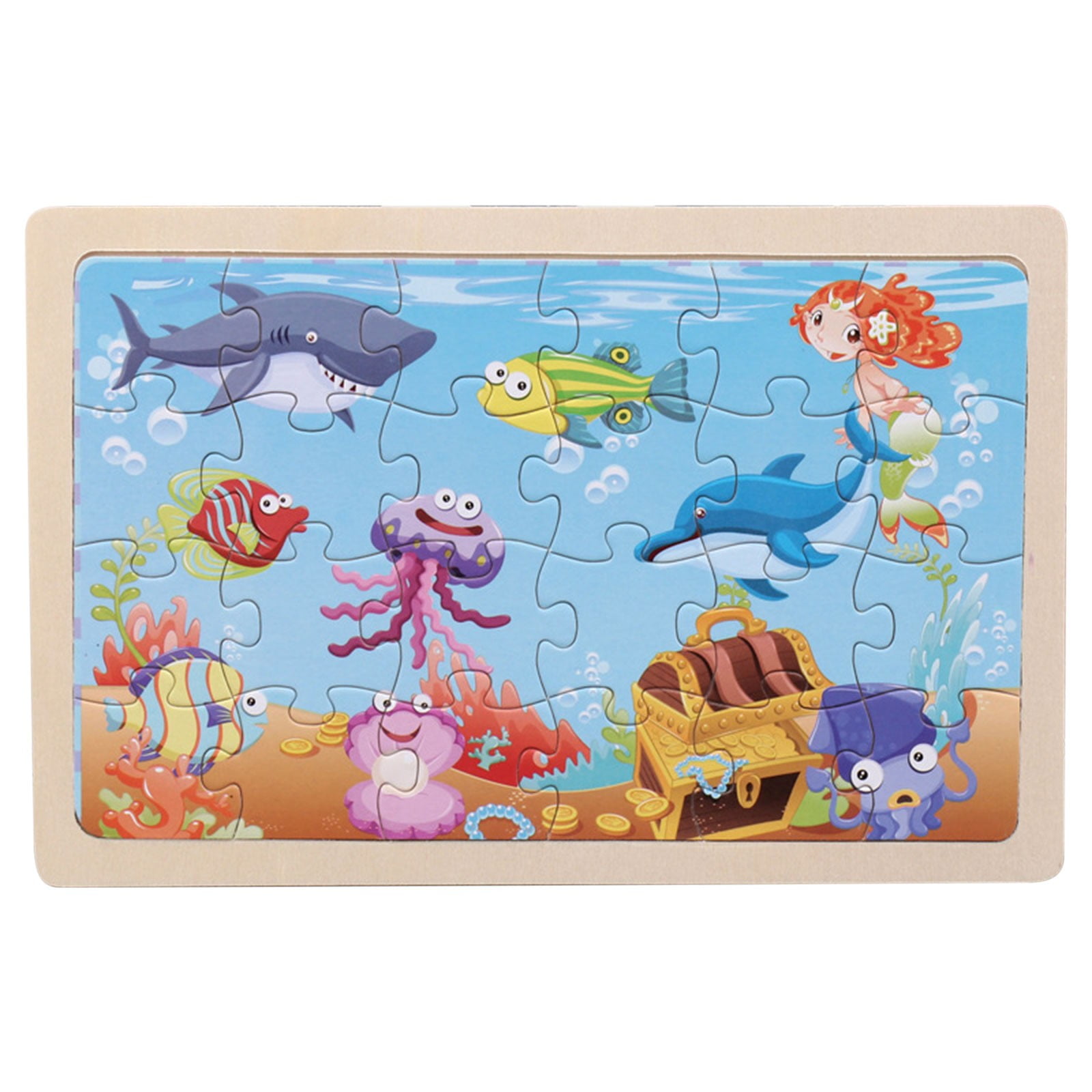 Darzheoy Wooden Puzzles for Toddlers Ages 1-3, 24 Piece Colorful Wooden ...