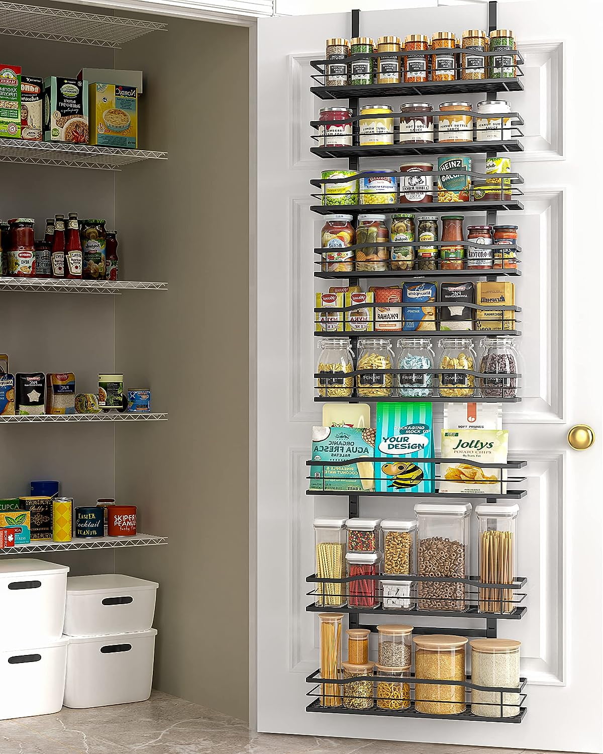 Dasaka 9 Tier over The Door Pantry Organizer, Pantry Organization and ...