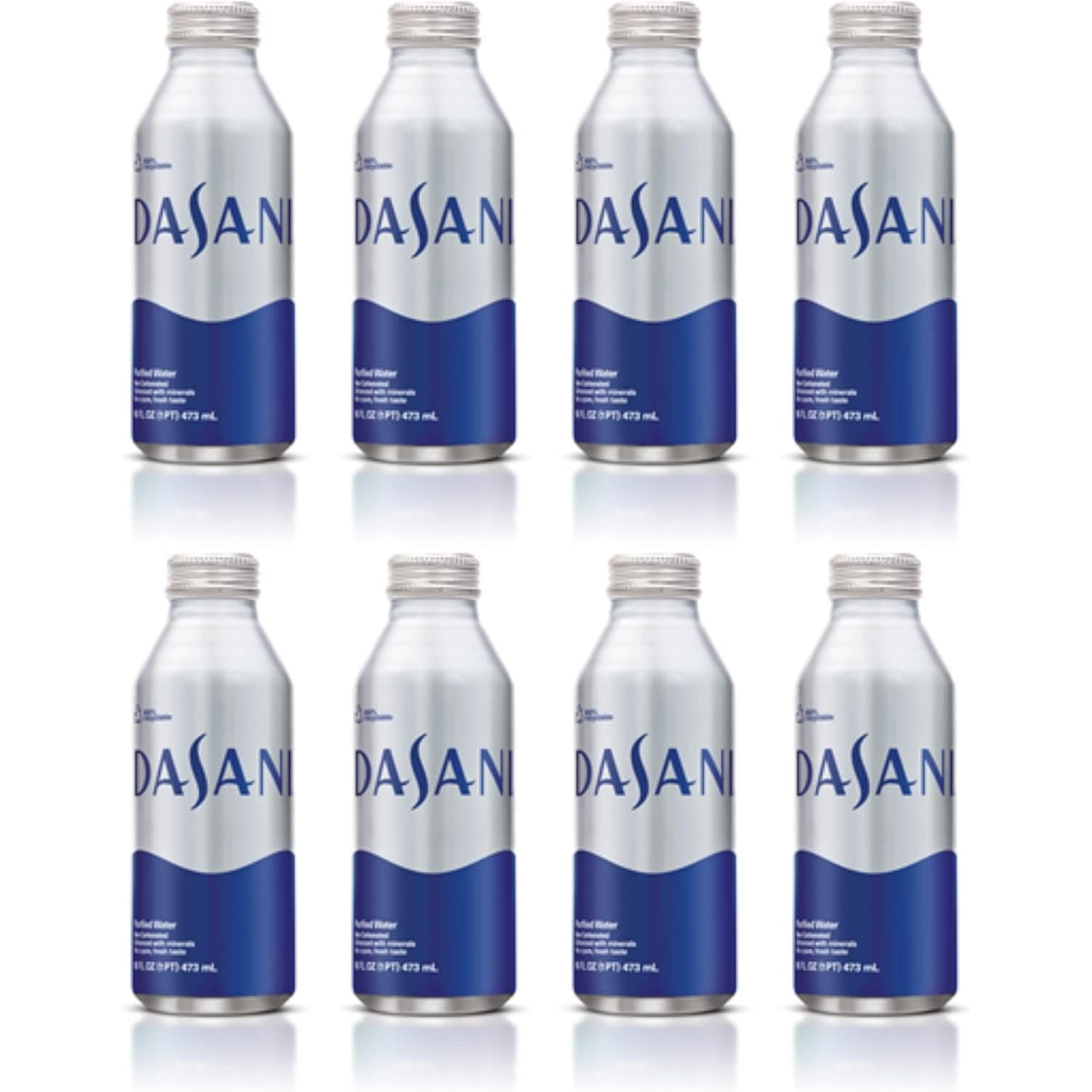 Dasani Purified Water Aluminum Bottles, 16 FL OZ, 8 Bottles,Total 128 FL OZ - Walmart.com