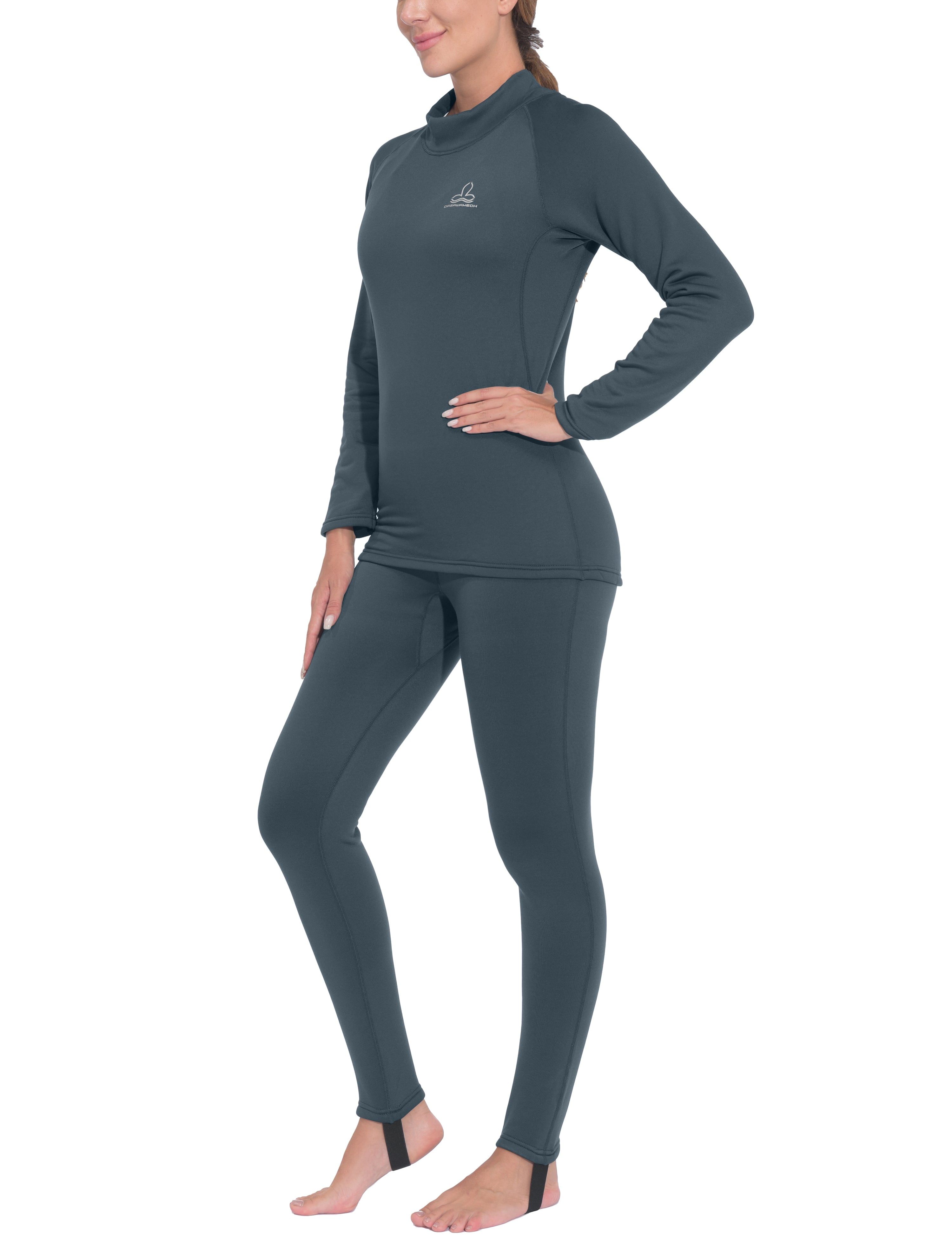 Dasawamedh Women's Fleece Thermal Underwear Set Lightweight Warm Base ...