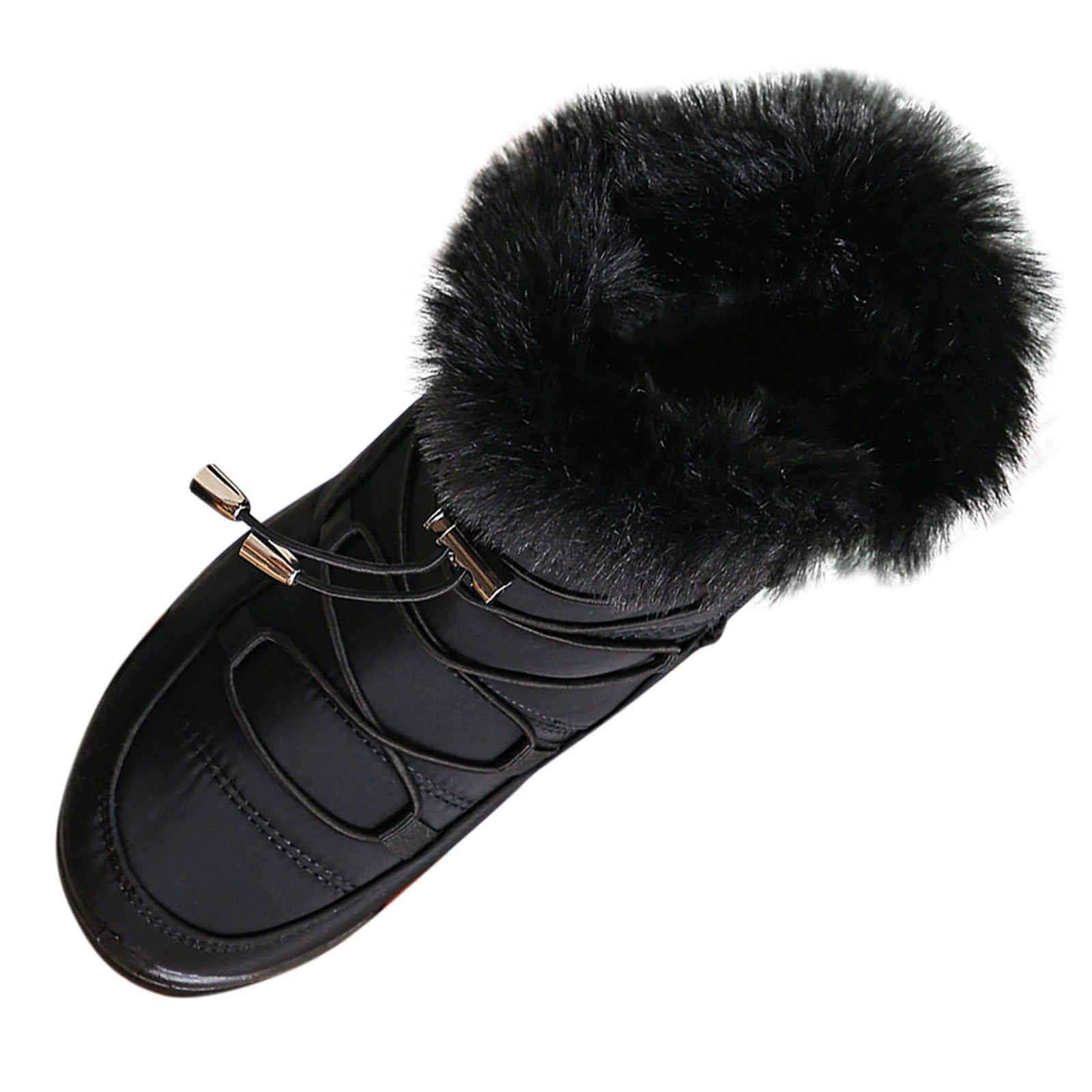 Dasayo Ankle Womens Booties Black Winter Furry Snow Fuzzy Non Slip ...