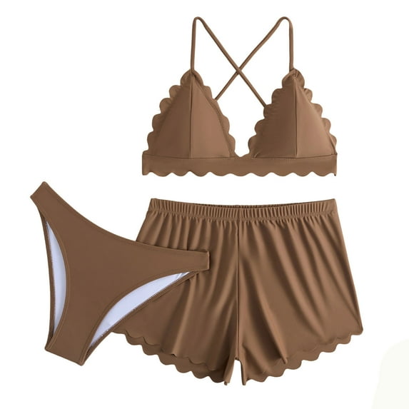 Dasayo Bikini Sets for Women 3 Piece Summer Bronze High Cut Comfortable ...