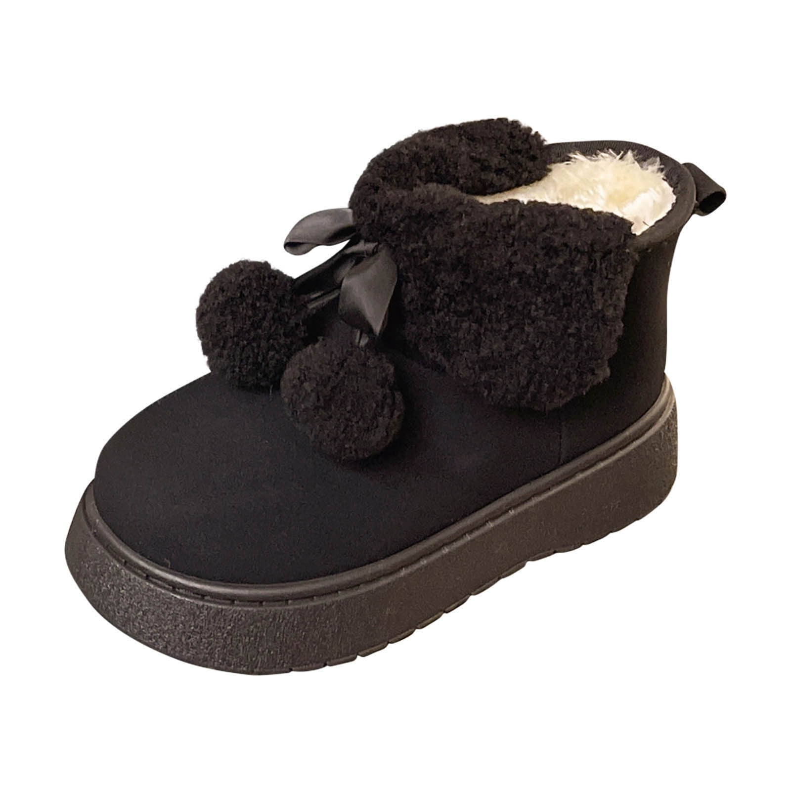 Dasayo Black Womans Boots Ankle Snow Furry Fuzzy Ski Winter House ...