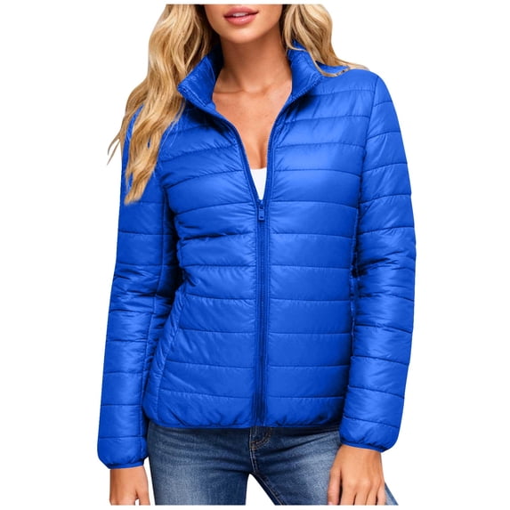 Dasayo Blue Womens Coat Winter Puffed Quilted Snow Warm Zip up Coats ...