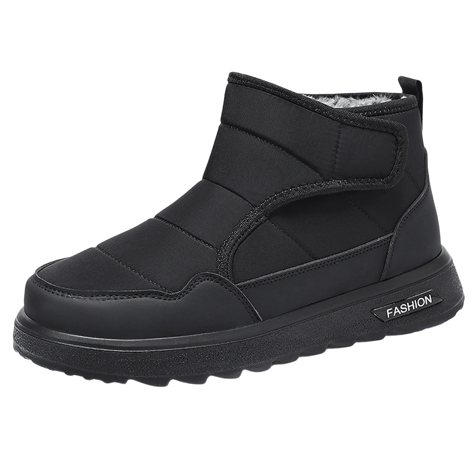 Dasayo Boots for Women Snow Black Ankle Non Slip Furry Ski Polar Fleece ...