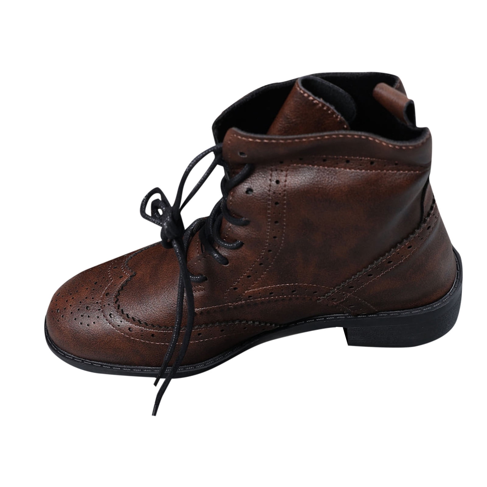 Dasayo Bronze Ladies Boots Chelsea Western Ankle Faux Leather Pointed ...