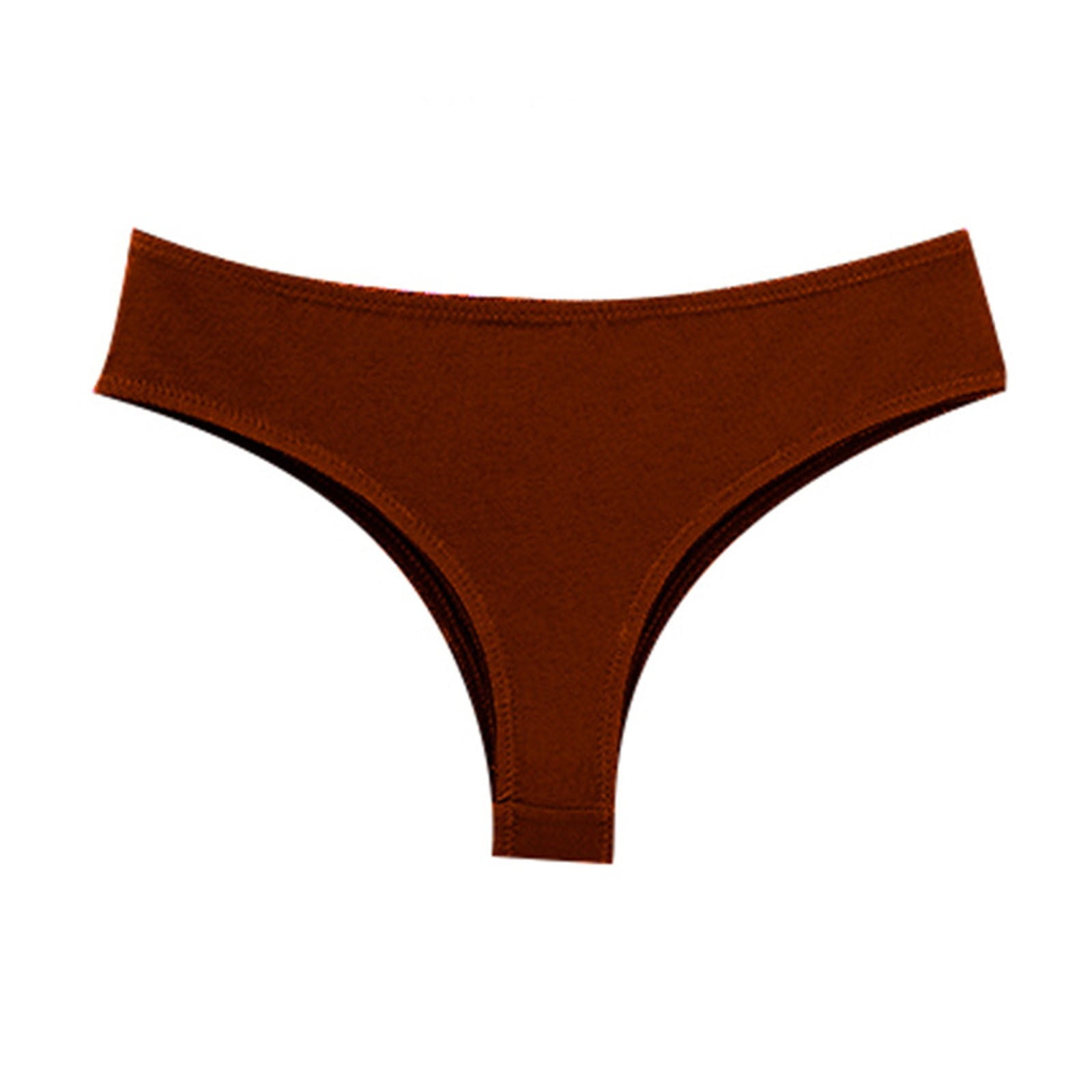 Dasayo Cheeky Panties for Women Cotton Bronze Low Waist Cheeky V-Strings Solid Thong Women's ...
