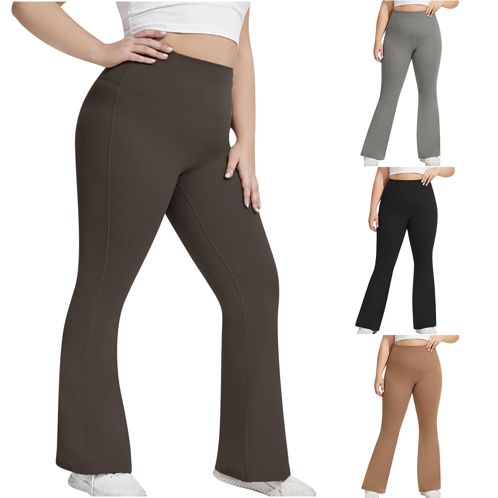 Dasayo Green Leggings for Women Plus Size High Waist Full Flare-Leg ...