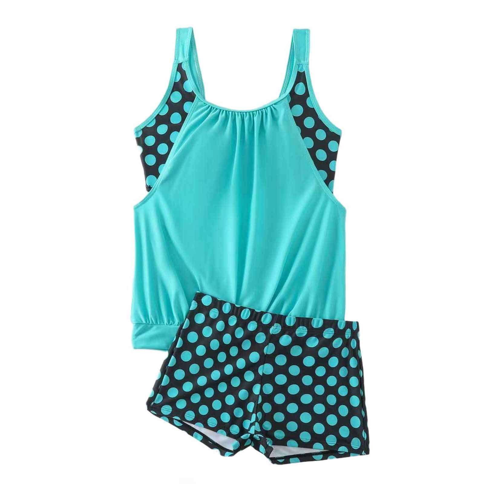 Dasayo High Waisted Womens Tankini Set Two Piece Modest Blue Tummy ...