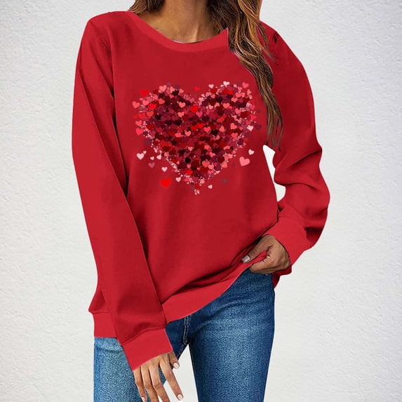 Dasayo Light Weight Womens Sweatshirt Valentine's Day Cute Red Shirts ...