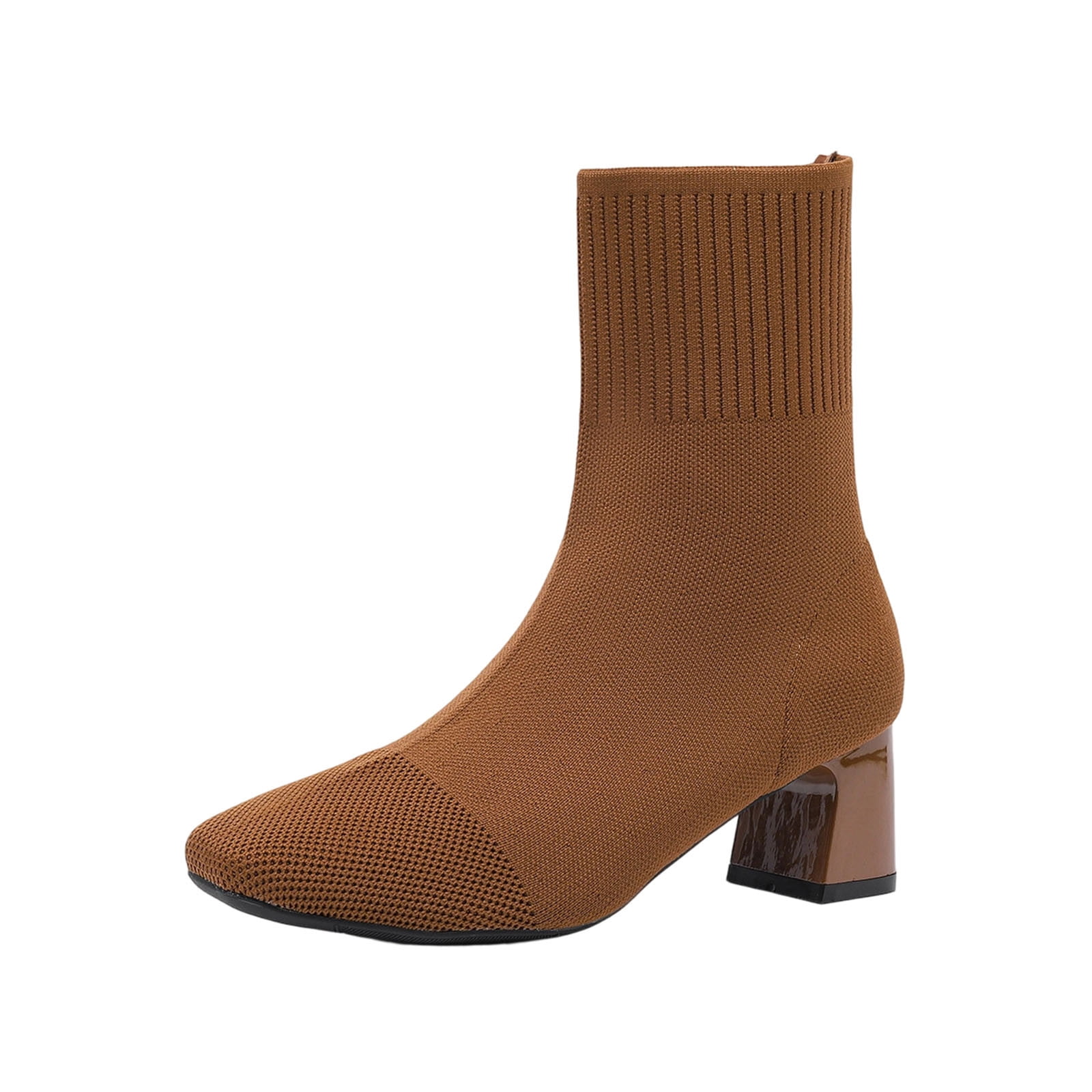 Dasayo Pointed Toe Women Booties Brown Dress Ankle Stretch Mesh Comfy ...
