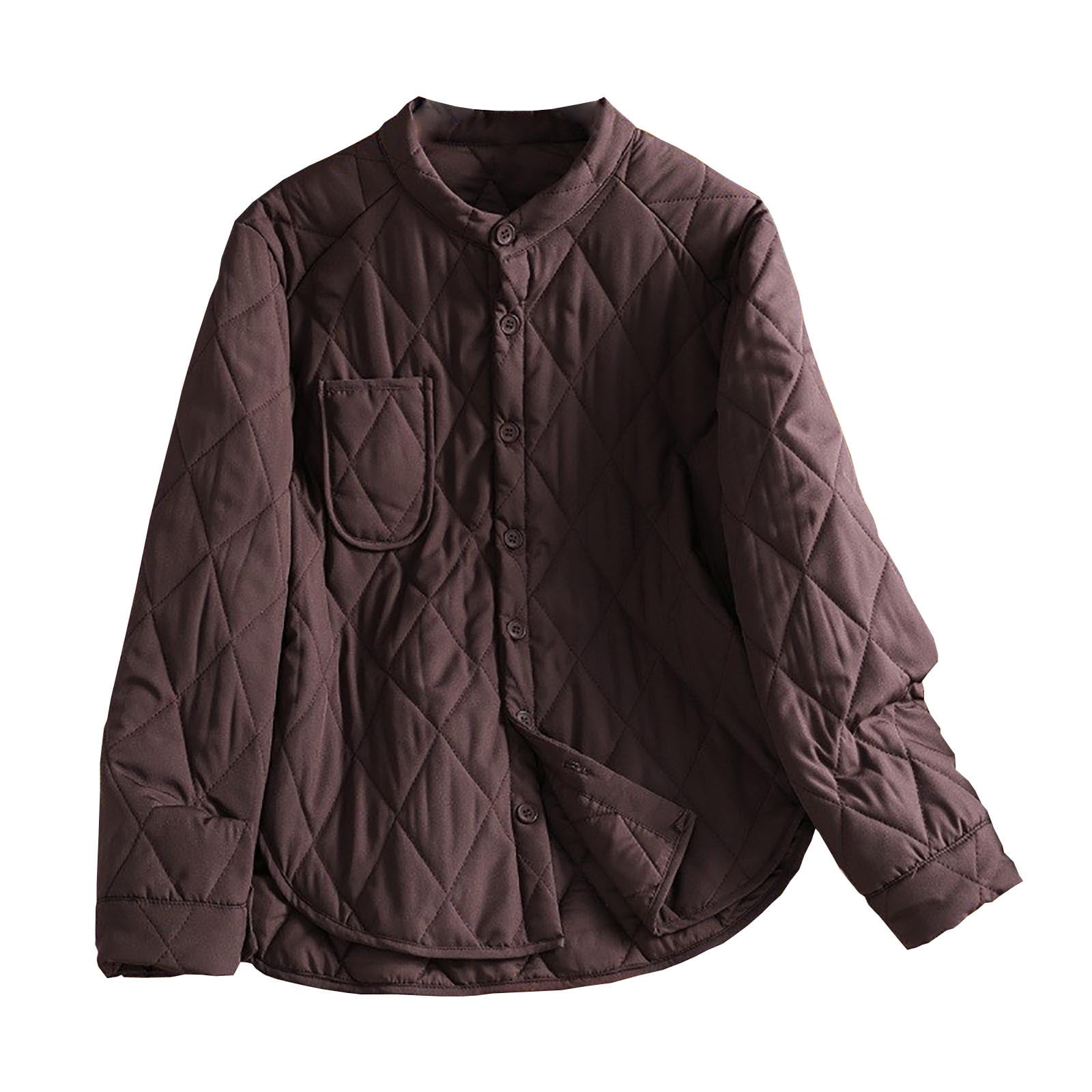Dasayo Puffer Women Coats Quilted Light Weight Purple Winter Soft Coats ...