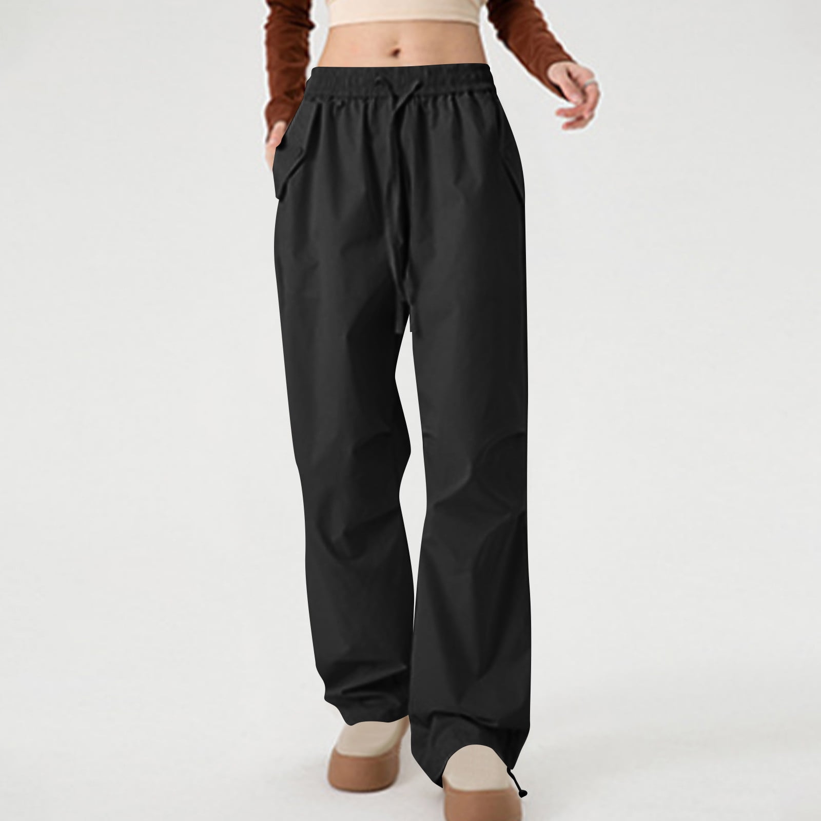 Dasayo Women Pants Straight-Leg High Waist Cargo Athletic Pants ...