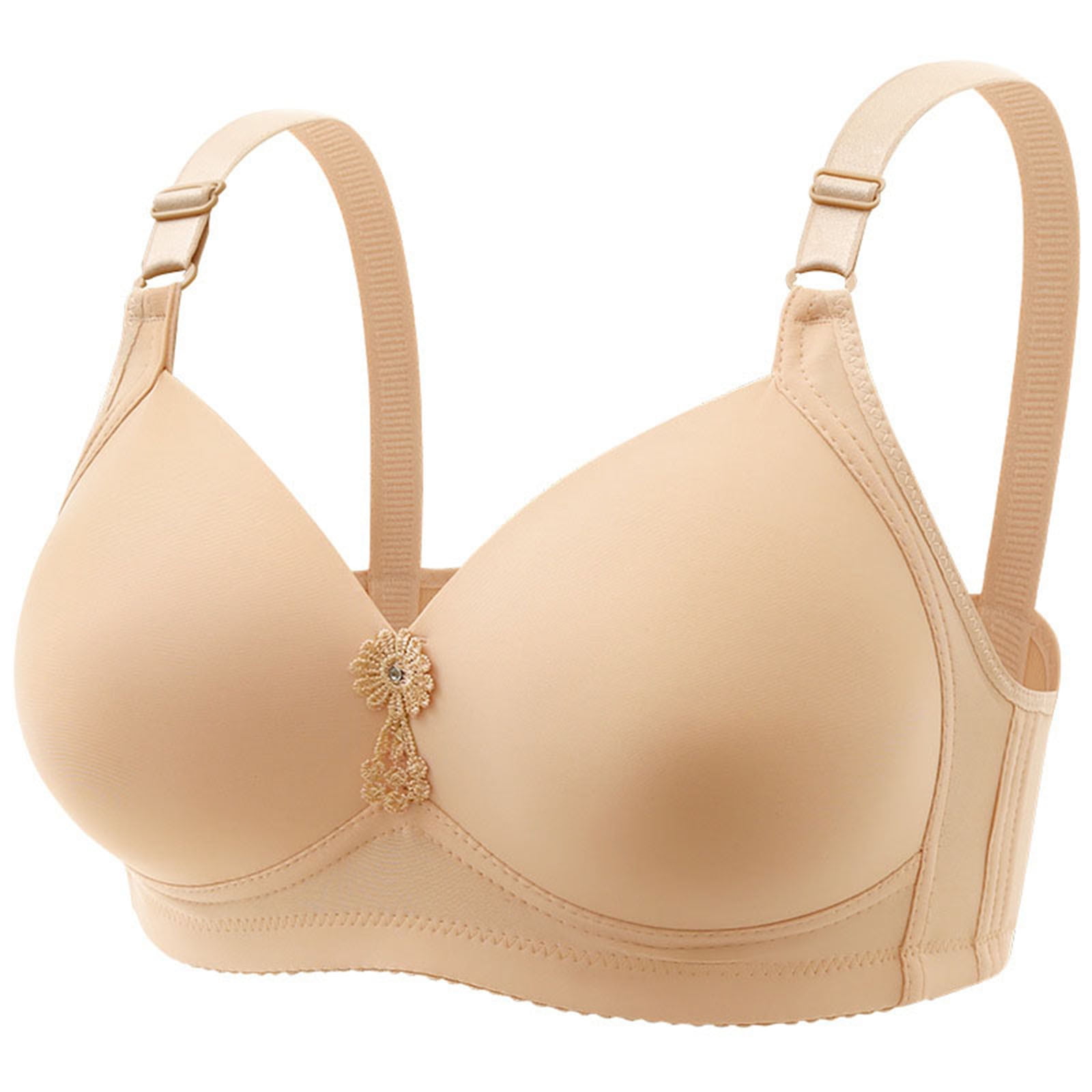 Dasayo Womens Solid Bras No Underwire Full Support Push up Plus Size ...