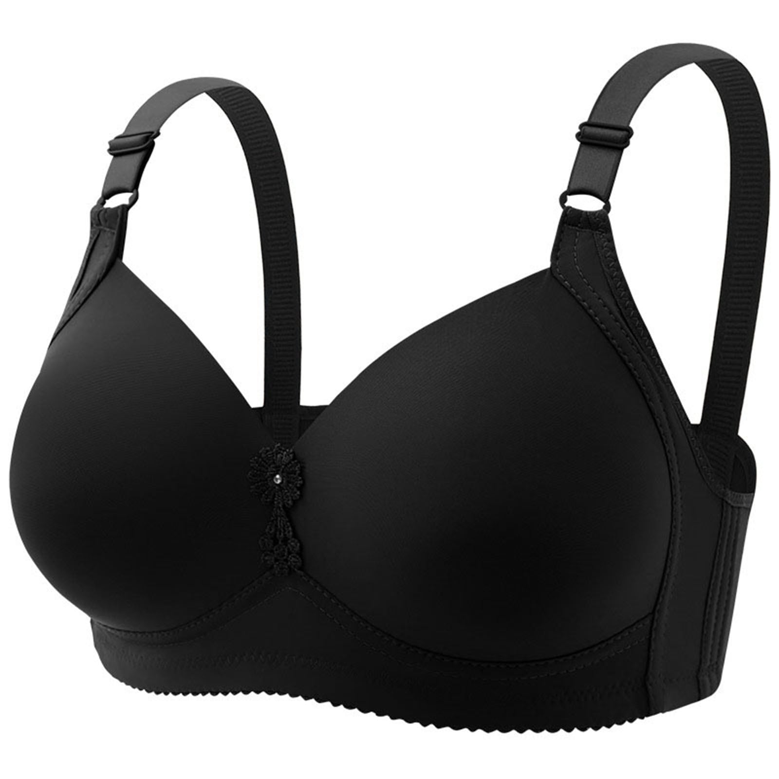 Dasayo Womens Solid Bras No Underwire Full Support Push Up Plus Size