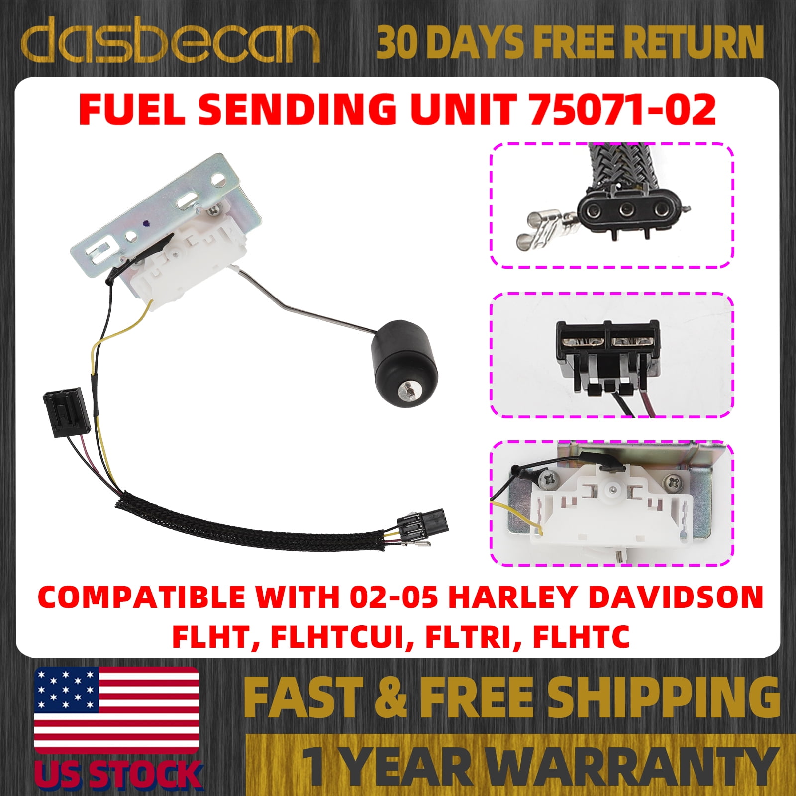 Dasbecan Fuel Tank Sending Unit For Harley Davidson 2002-2005 FLHT ...