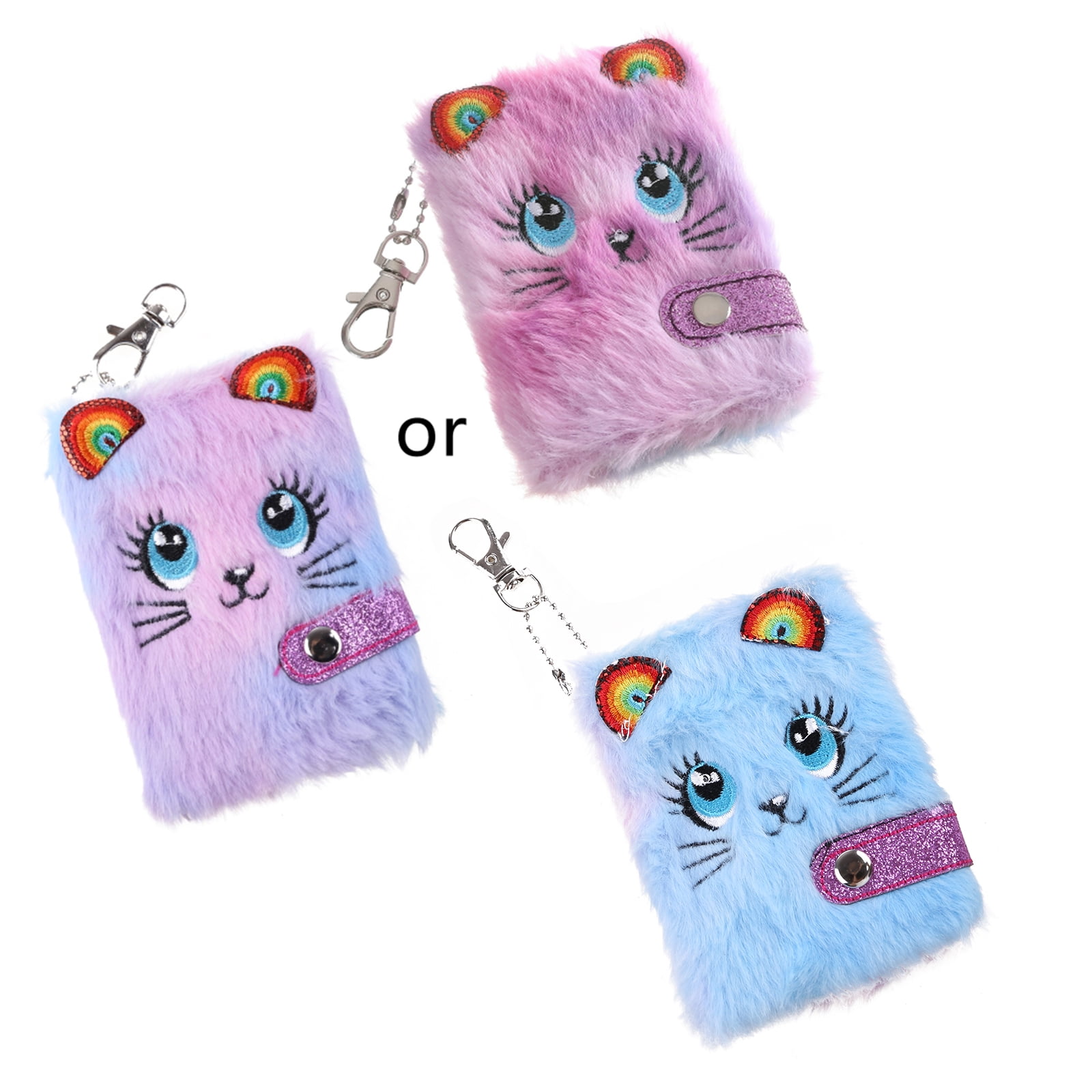 Dasbsug Cartoon Plush Pocket Notebook Blank Thicken Inner Paper with ...