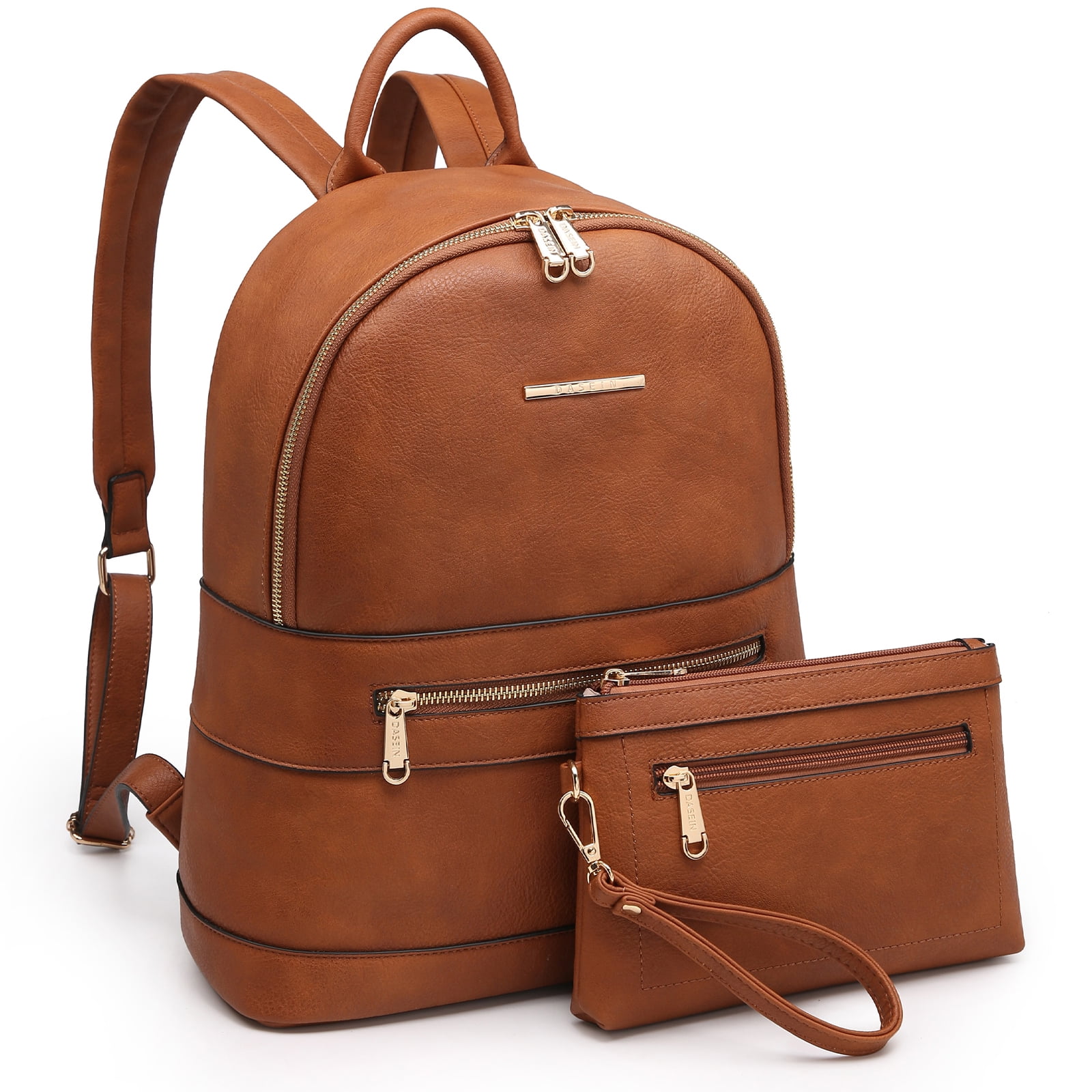 Dasein Faux Leather Backpack with Matching wristlet - Walmart.com