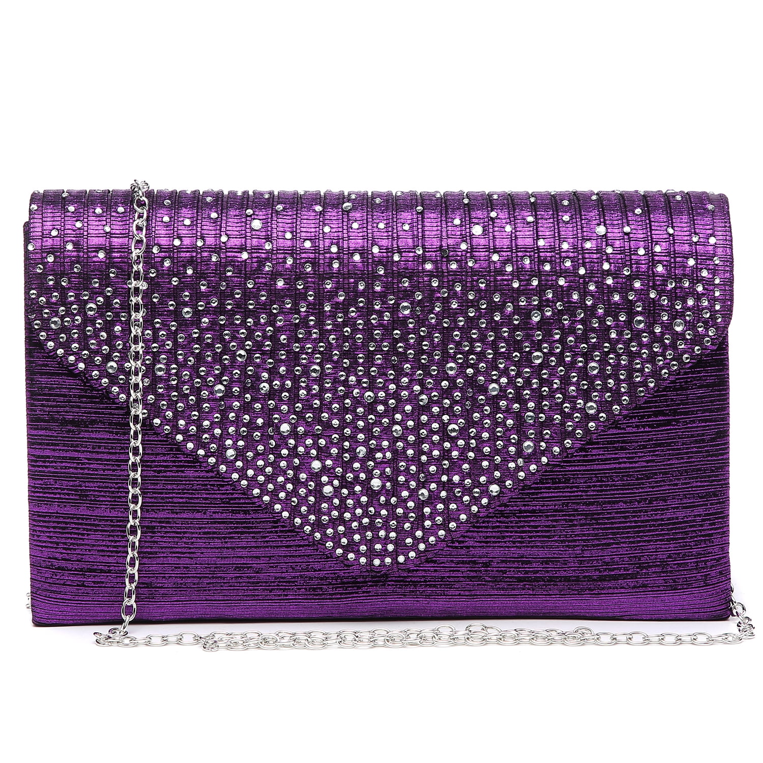 Dasein Ladies Frosted Satin Evening Clutch Purse Bag Crossbody Handbags ...