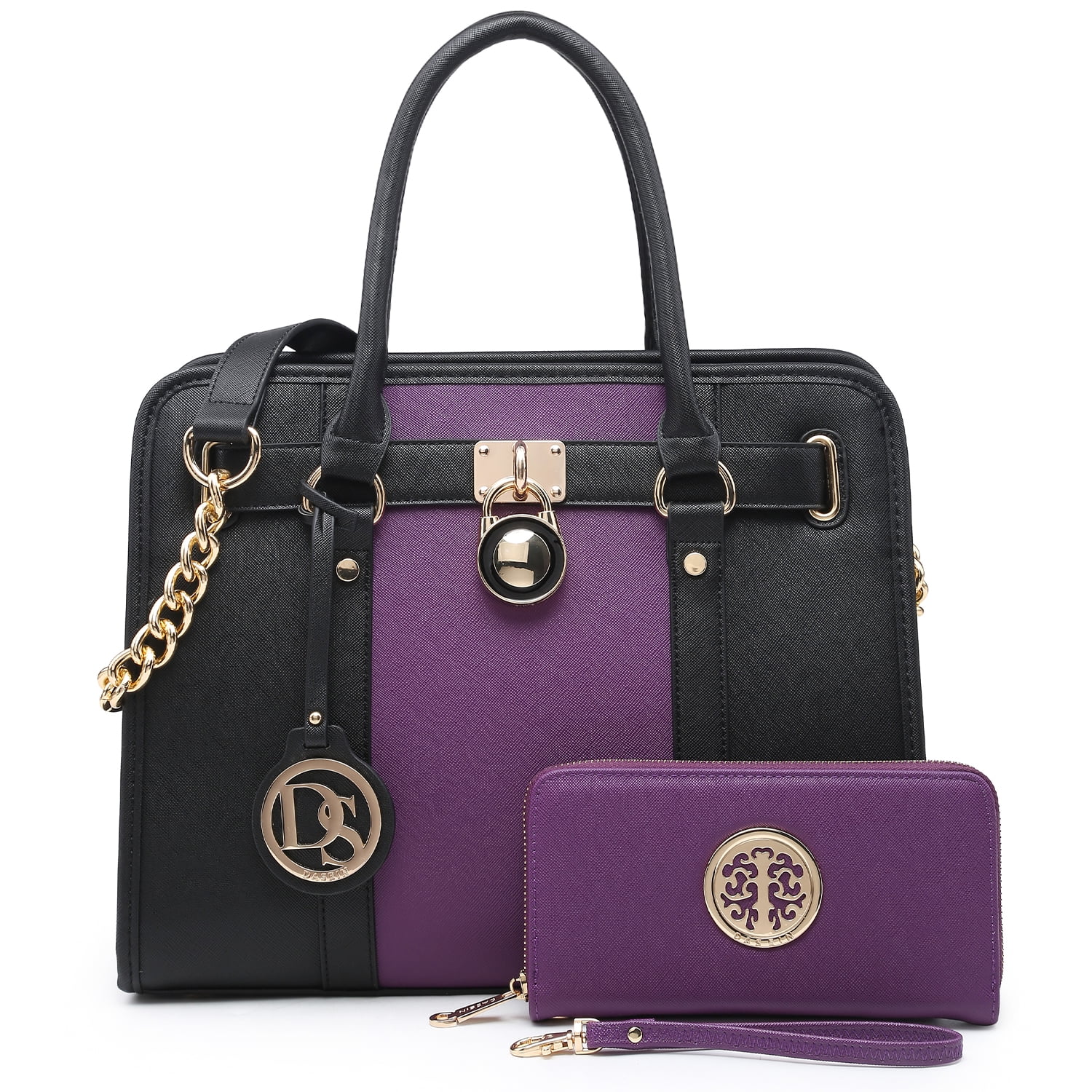 Dasein Women Handbags Purses Two Tone Satchel Bags Top Handle Shoulder ...