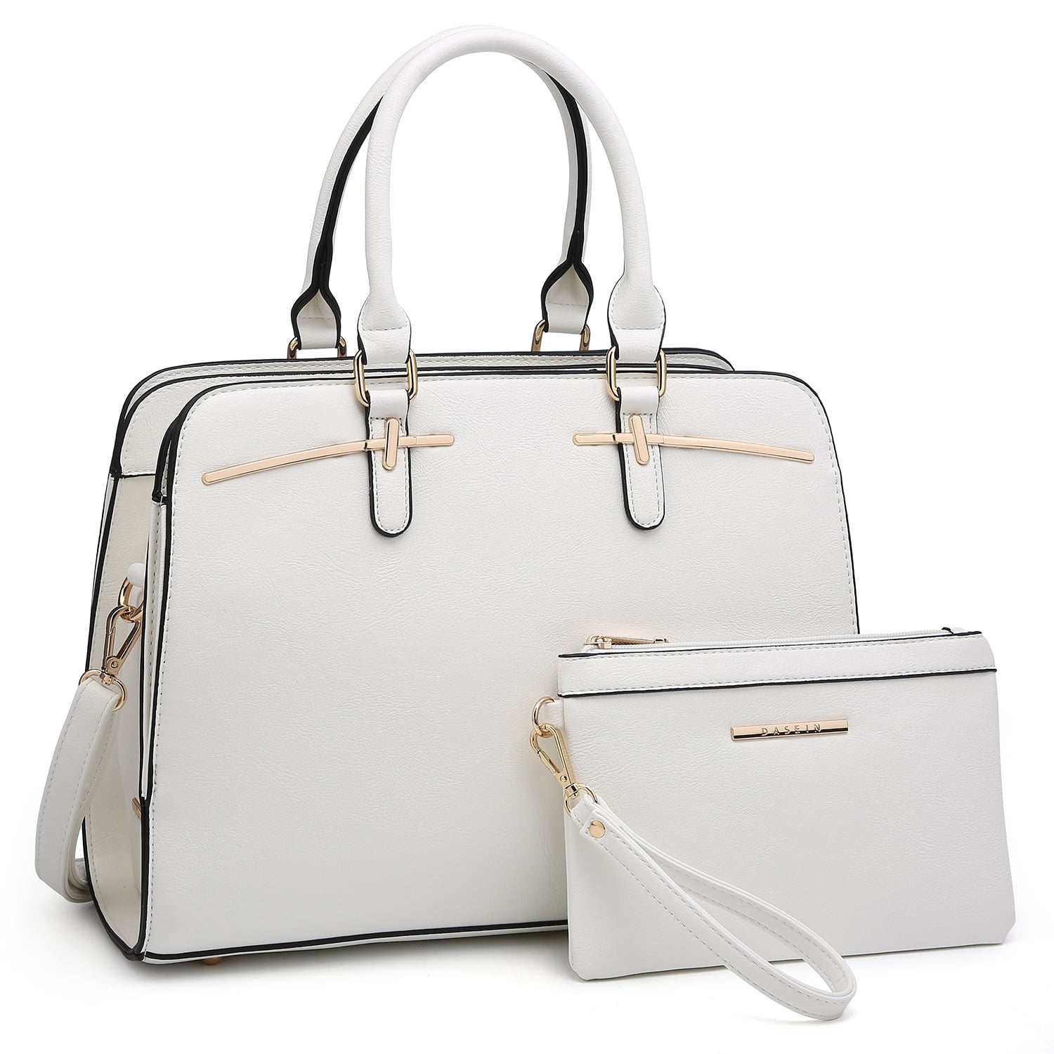 Dasein Women's PU Leather Handbag, Buffalo-White - Walmart.com