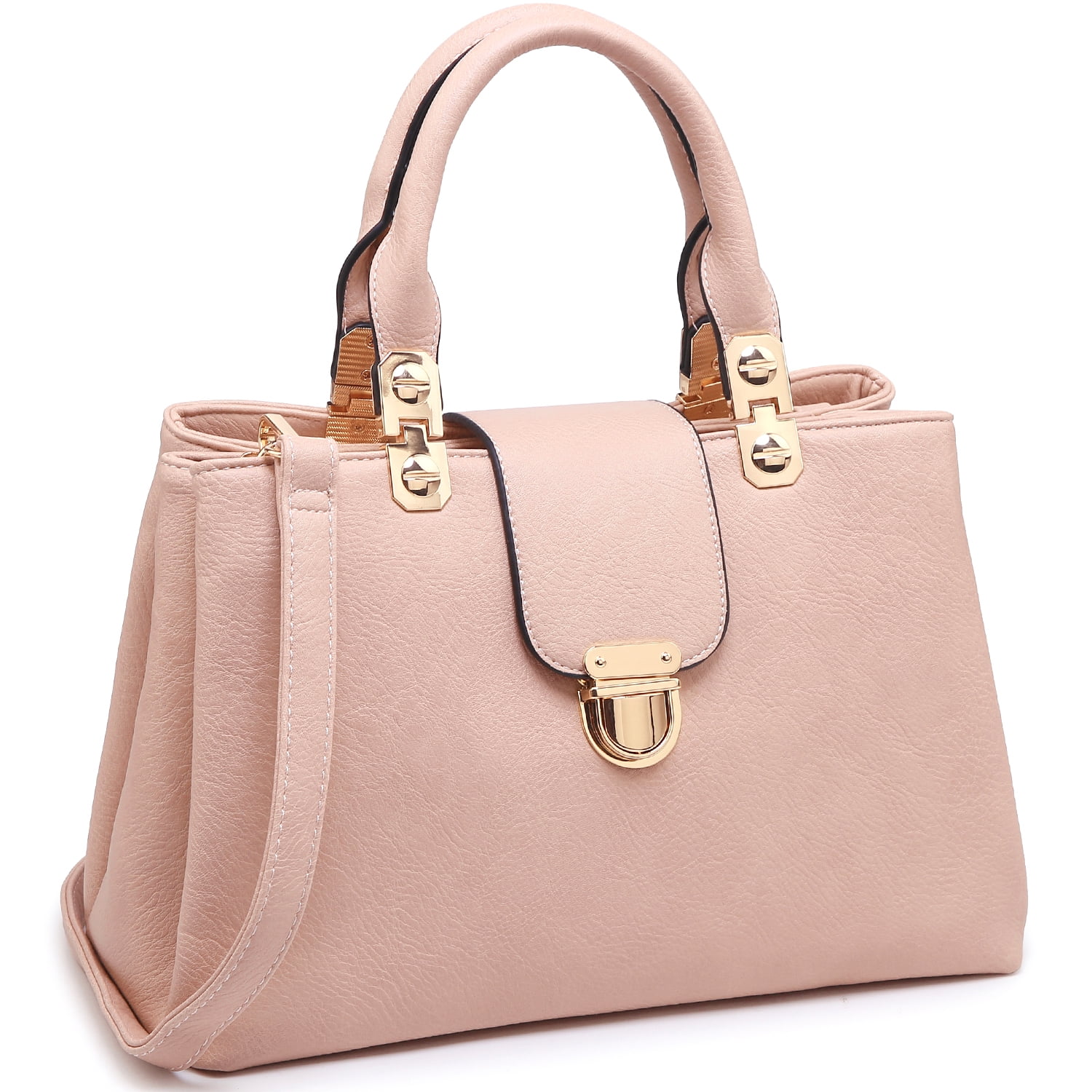 "Dasein Women Satchel Handbag, Vegan Leather, Medium Size, Structured ...