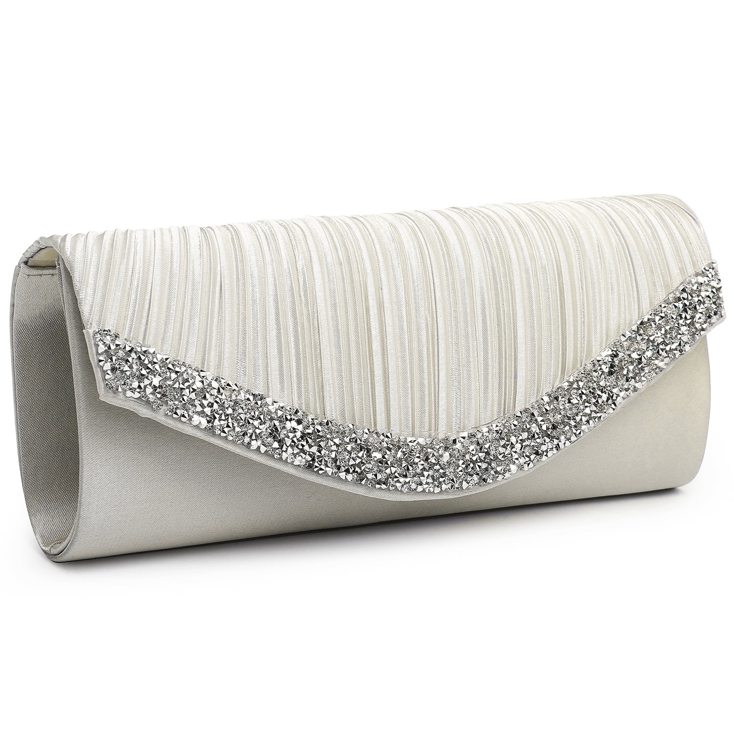 Dasein Women Satin Evening Bags Rhinestone Clutch Purses for Wedding ...