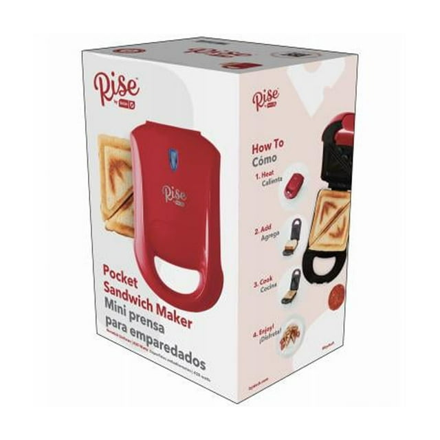 Dash 640 Watts Express Pocket Sandwich Maker, Red, DPM100 - Walmart.com
