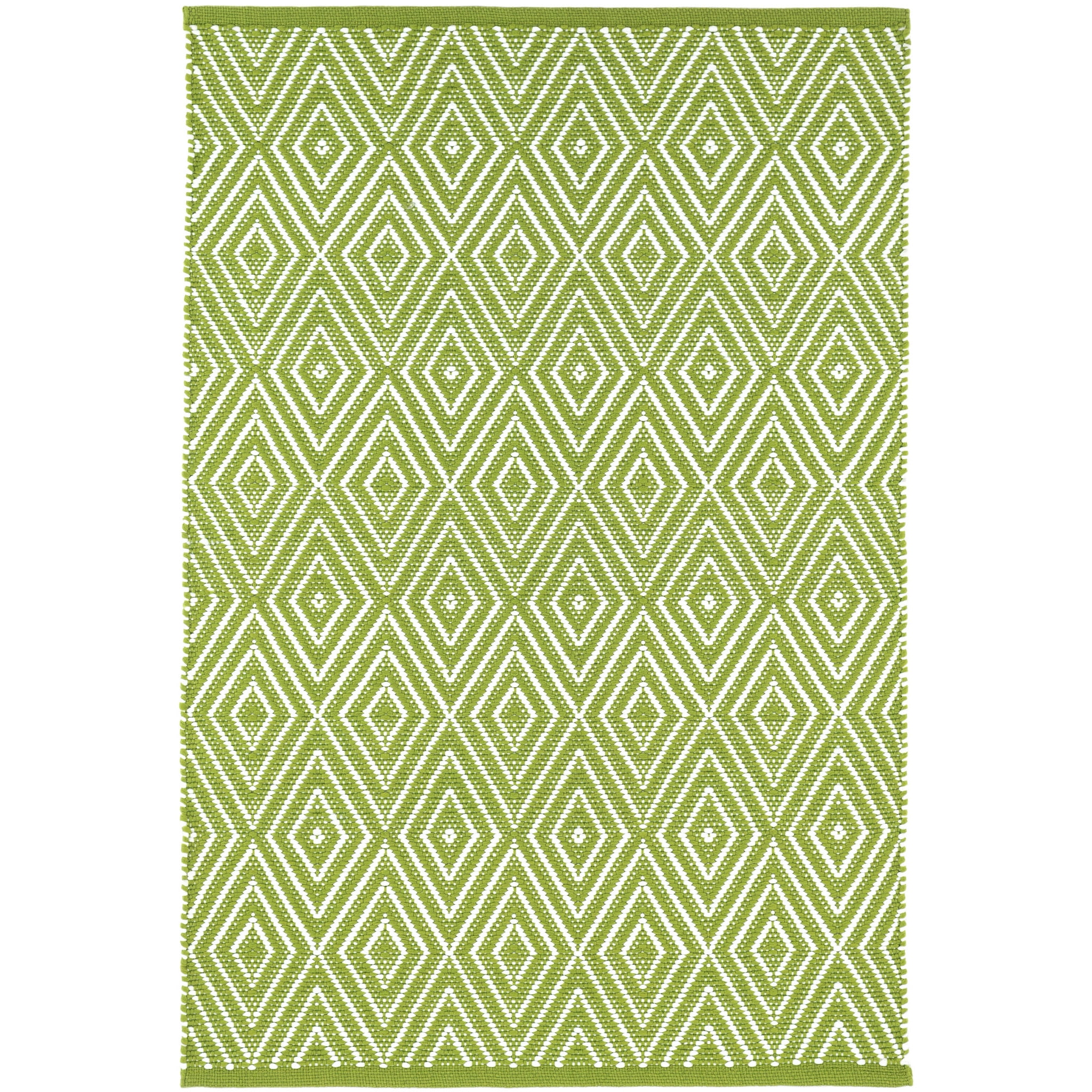 Dash & Albert Diamond Handwoven Indoor/Outdoor Rug, 2' 6" x 12', Sprout ...