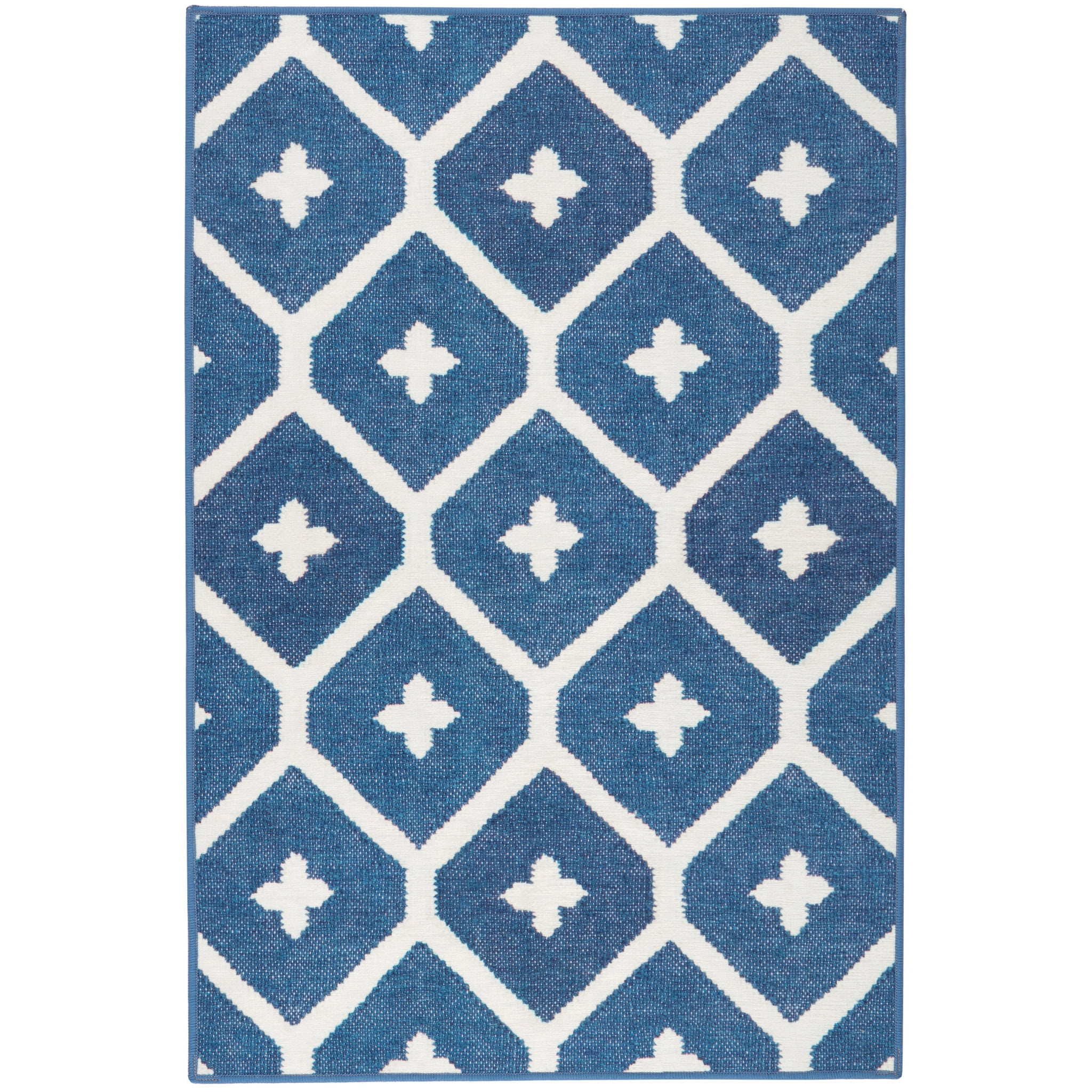 Dash & Albert Elizabeth Machine Washable Rug, 8' x 10', Navy - Walmart.com
