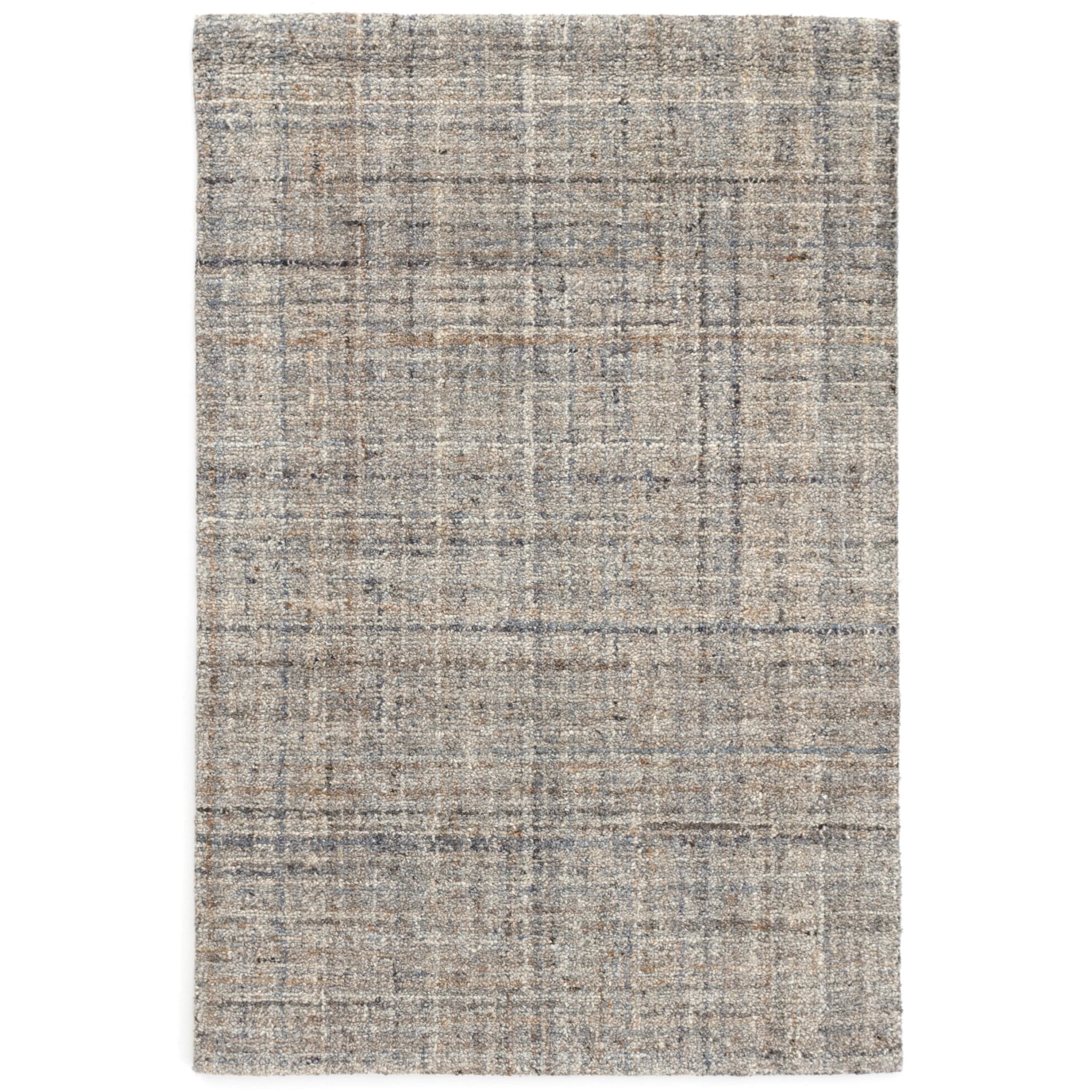 Dash & Albert Harris Hand Micro Hooked Wool Rug, 9' x 12', Blue/Brown ...